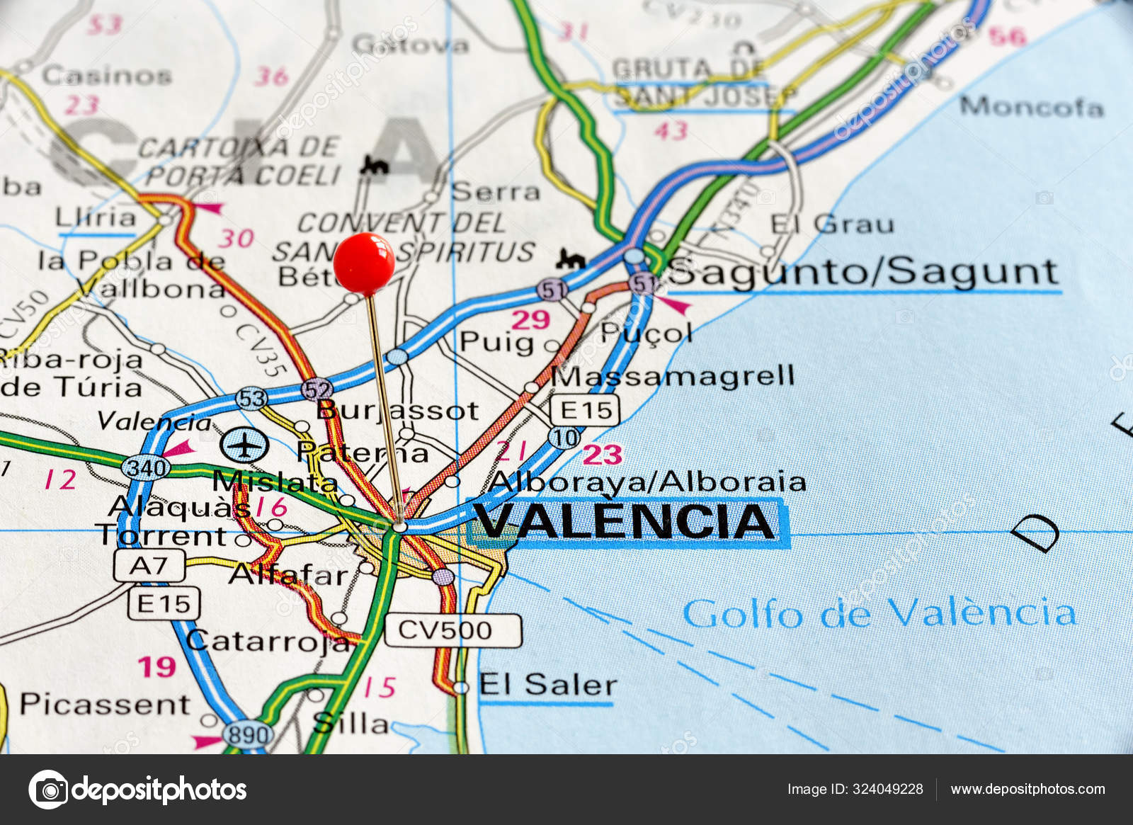 Destination Valencia Spain Map Stock Photo by ©YAYImages 324049228