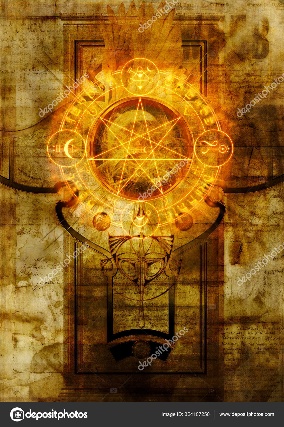 Collage Made Abstract Esoteric Symbols Parchment Background Stock Photo ... Collage Made Abstract Esoteric Symbols Parchment Background Stock Photo ...