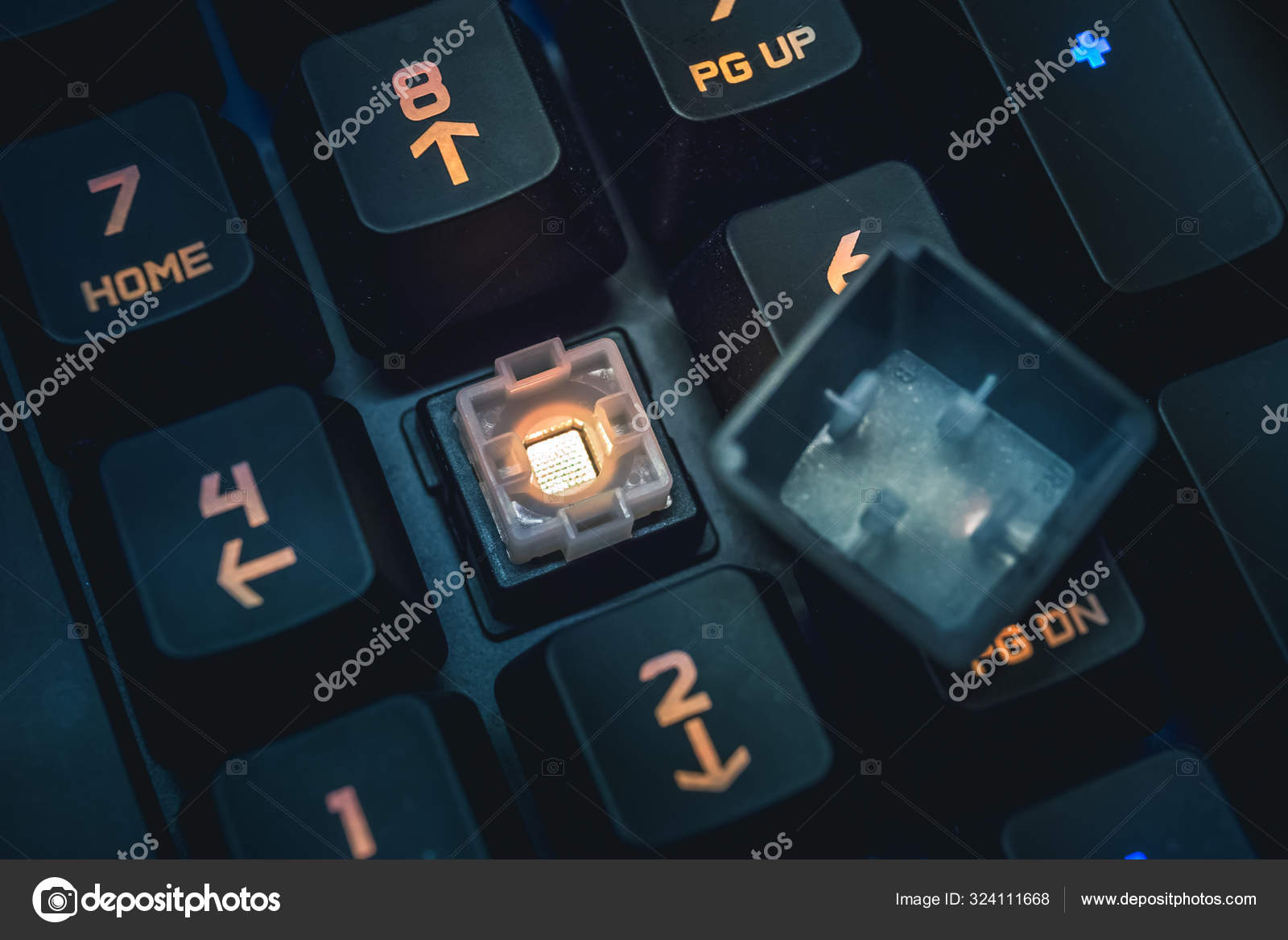 Romer Backlit Mechanical Keyboard Numerical Buttons Detail Shot Gaming ...