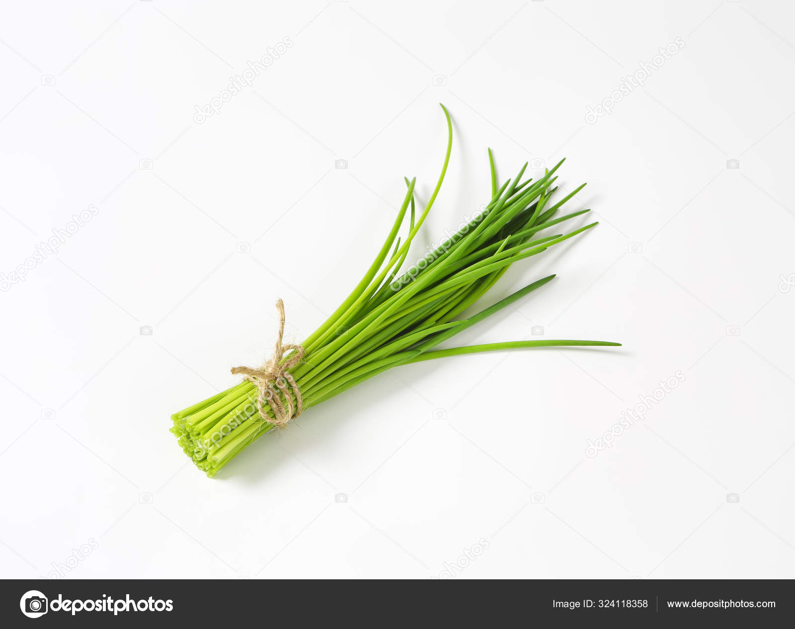 Bunch Fresh Chives White Background Stock Photo by ©YAYImages 324118358