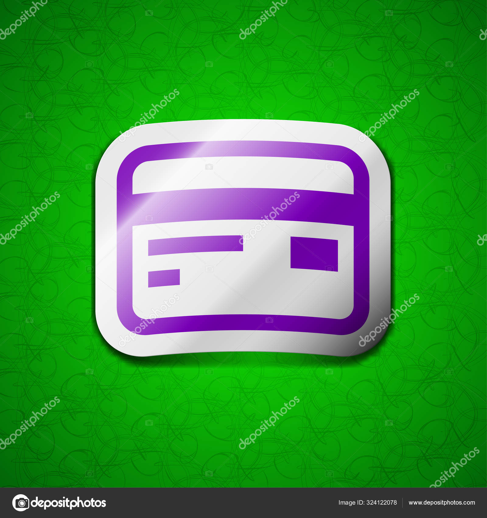 Credit Debit Card Icon Sign Symbol Chic Colored Sticky Label Stock ...
