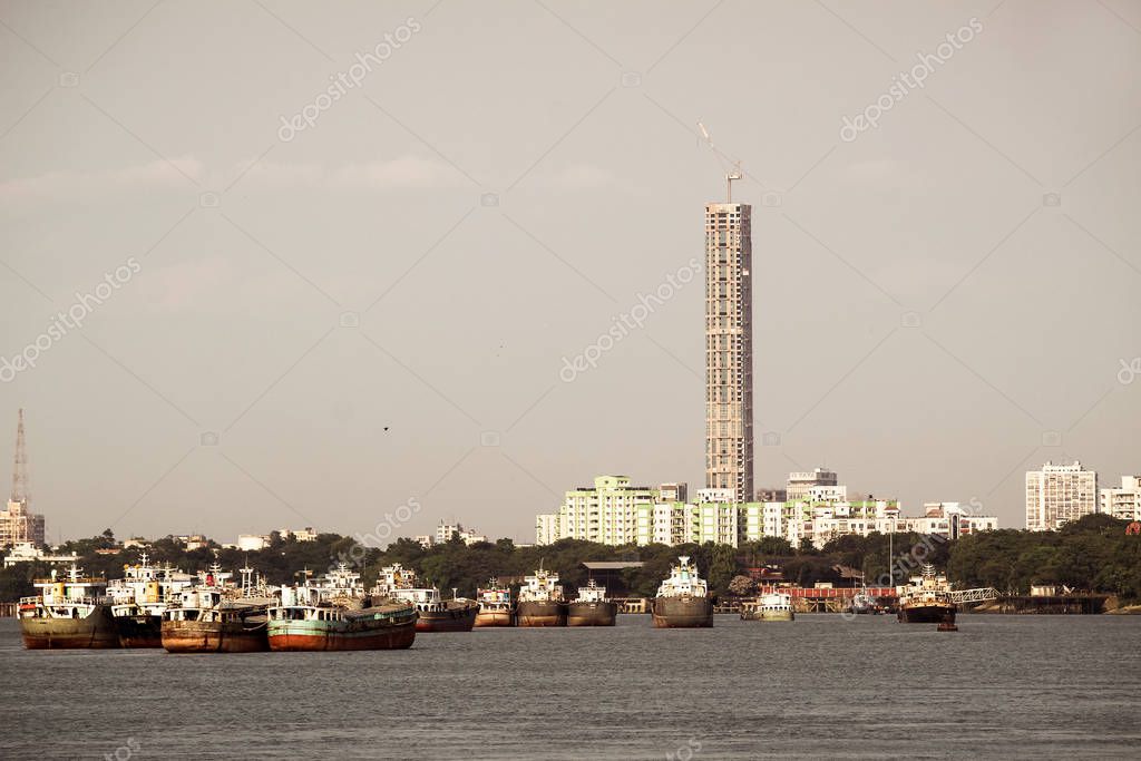 Kolkata, India - 13 de mayo de 2018: Hermoso panorama de la ciudad de ...