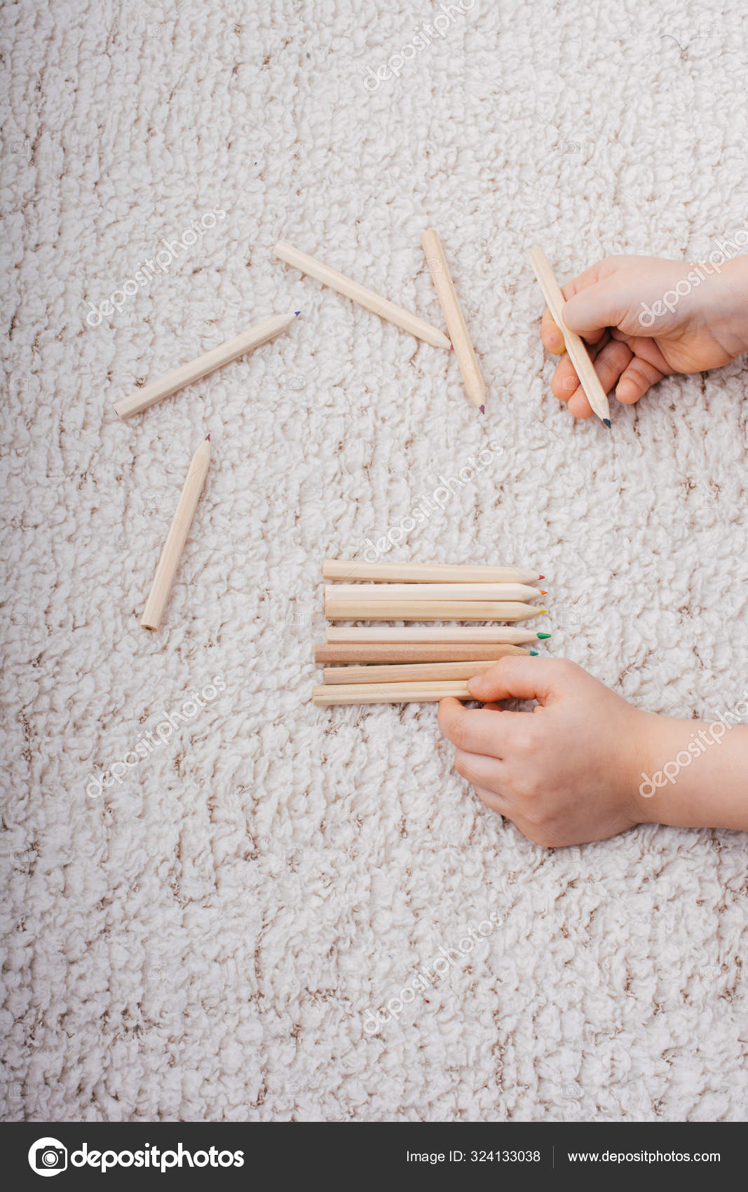 Variety Colors Vector Set Colored Pencils Drawing Painting Stock Photo ...