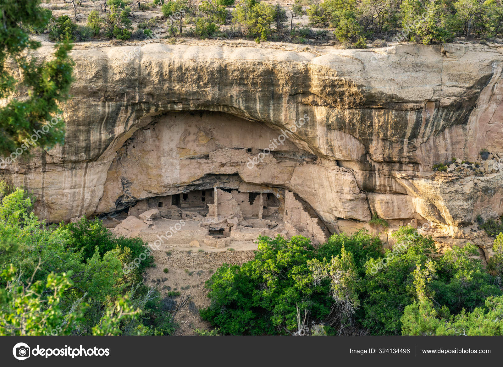 Oak Tree House Seen Sun Point View Mesa Verde National Stock Photo by ...
