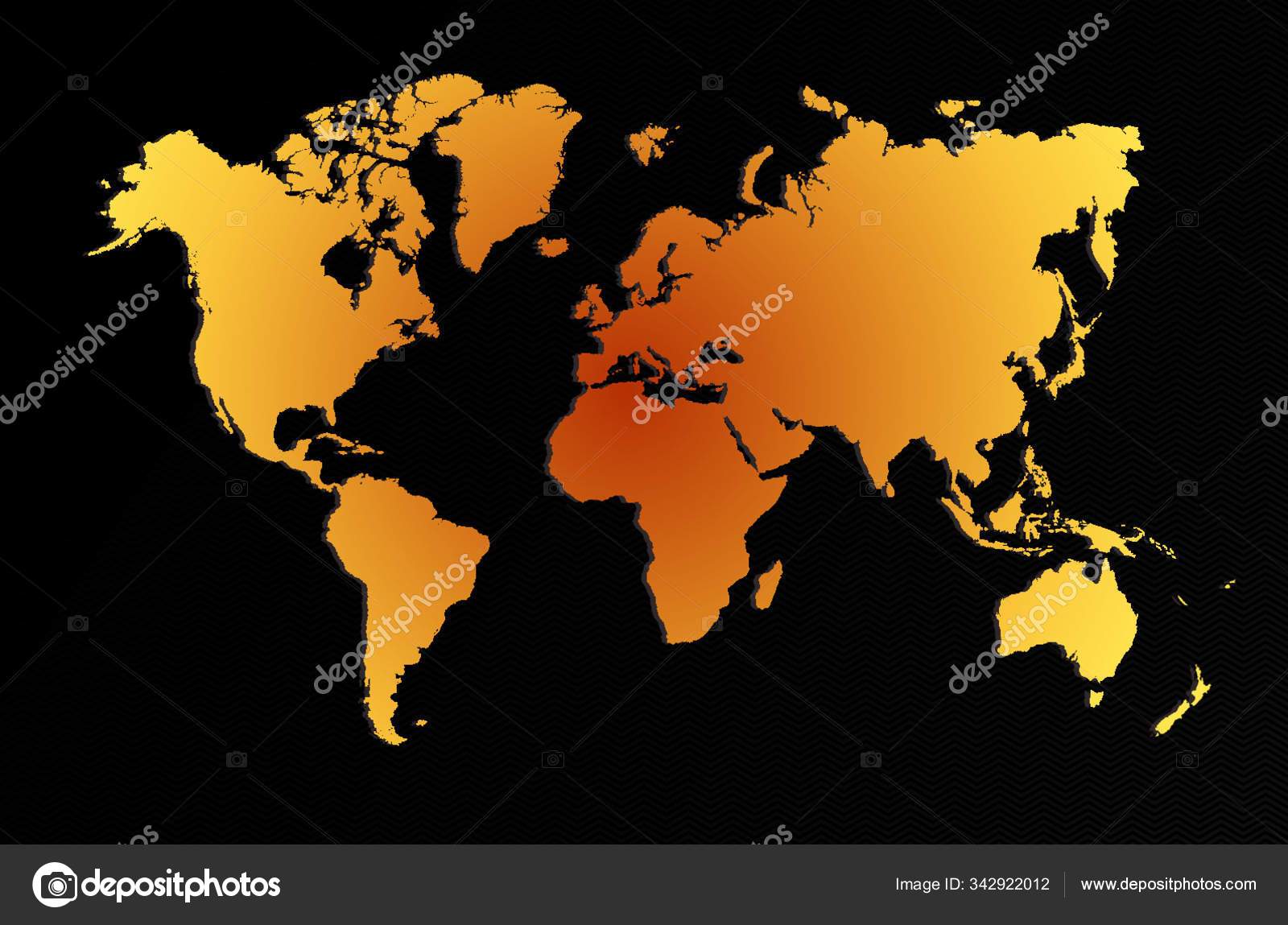Blue World Map Isolated Shape Eps10 Vector File Organized Layers Stock ...