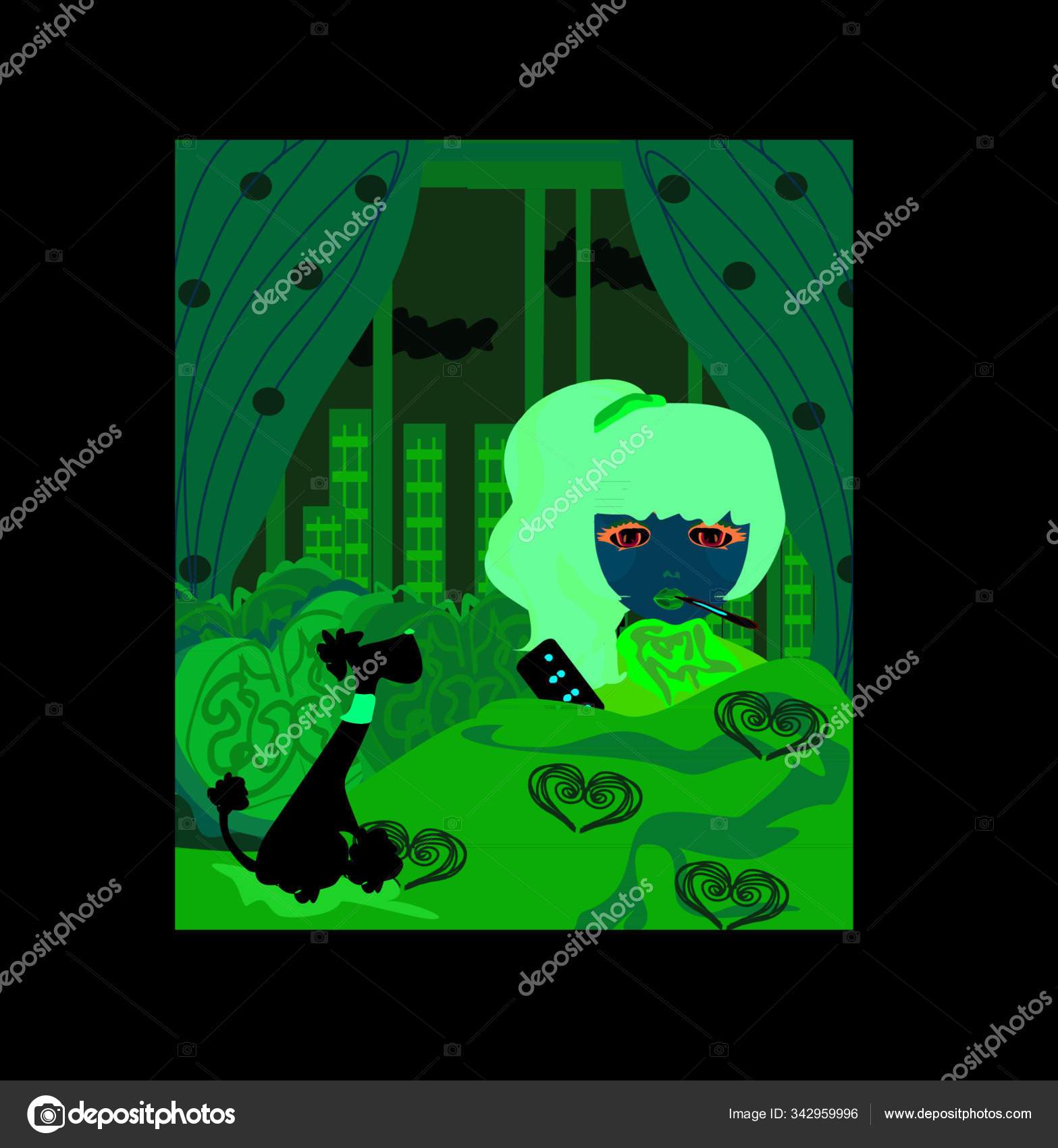 Sick Girl Lying Bed Stock Vector Image By ©yayimages 342959996