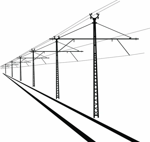 Railroad Overhead Lines Contact Wire Vector Illustration Stock Vector ...
