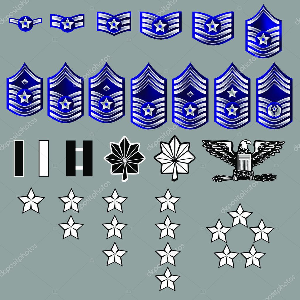Insignia de rango de la Fuerza Aérea de los Estados Unidos para ...