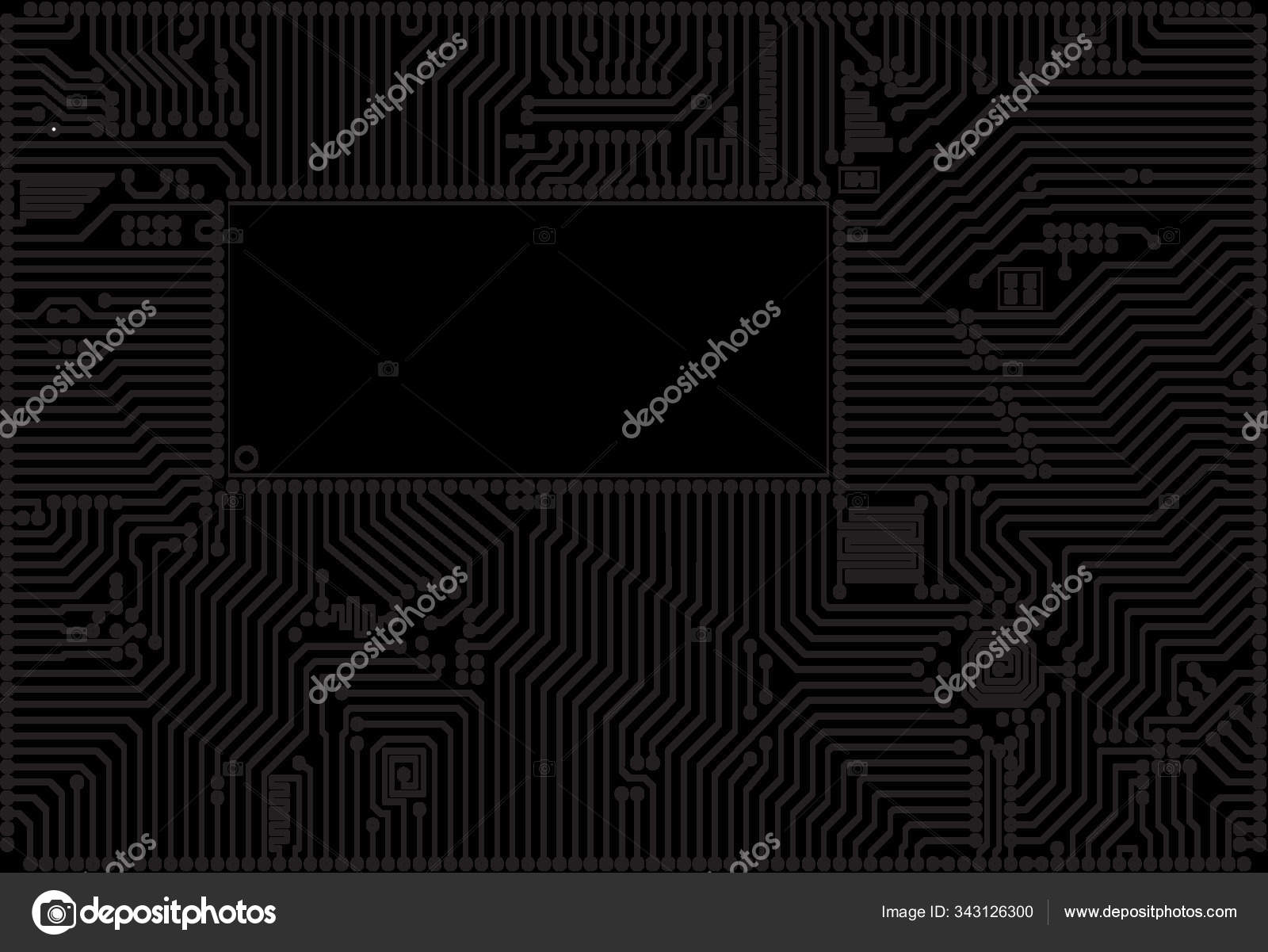 Tech Vector Circuit Board Back White Blank Frame Stock Vector by ...