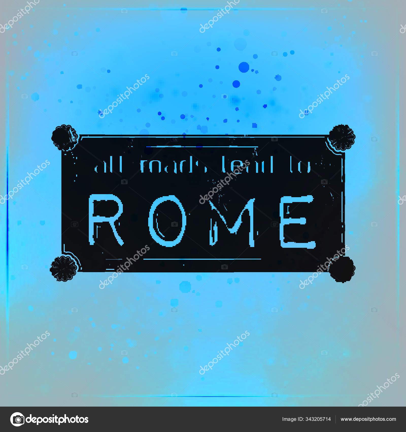 All Roads Lead Rome Futuristic Motivational Background Chalk Text ...