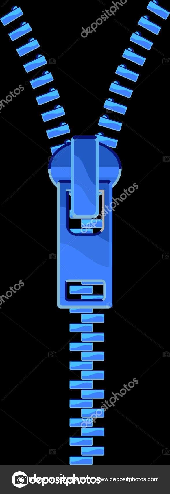 Layer Separated Illustration Isolated Brass Clothes Zipper Microstock ...