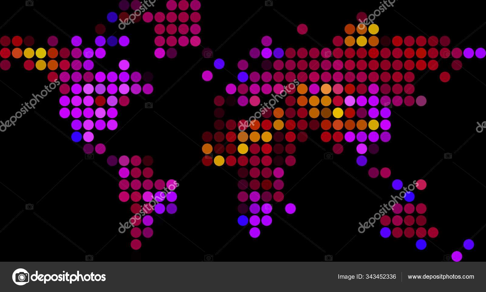 Blue Green Abstract World Map Dot Pattern Vector Illustration Stock ...