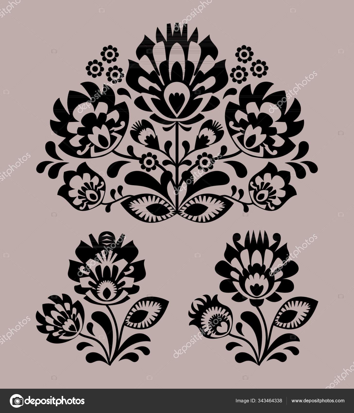 Traditional Vector Print Form Poland Monochrome Paper Catouts Style ...