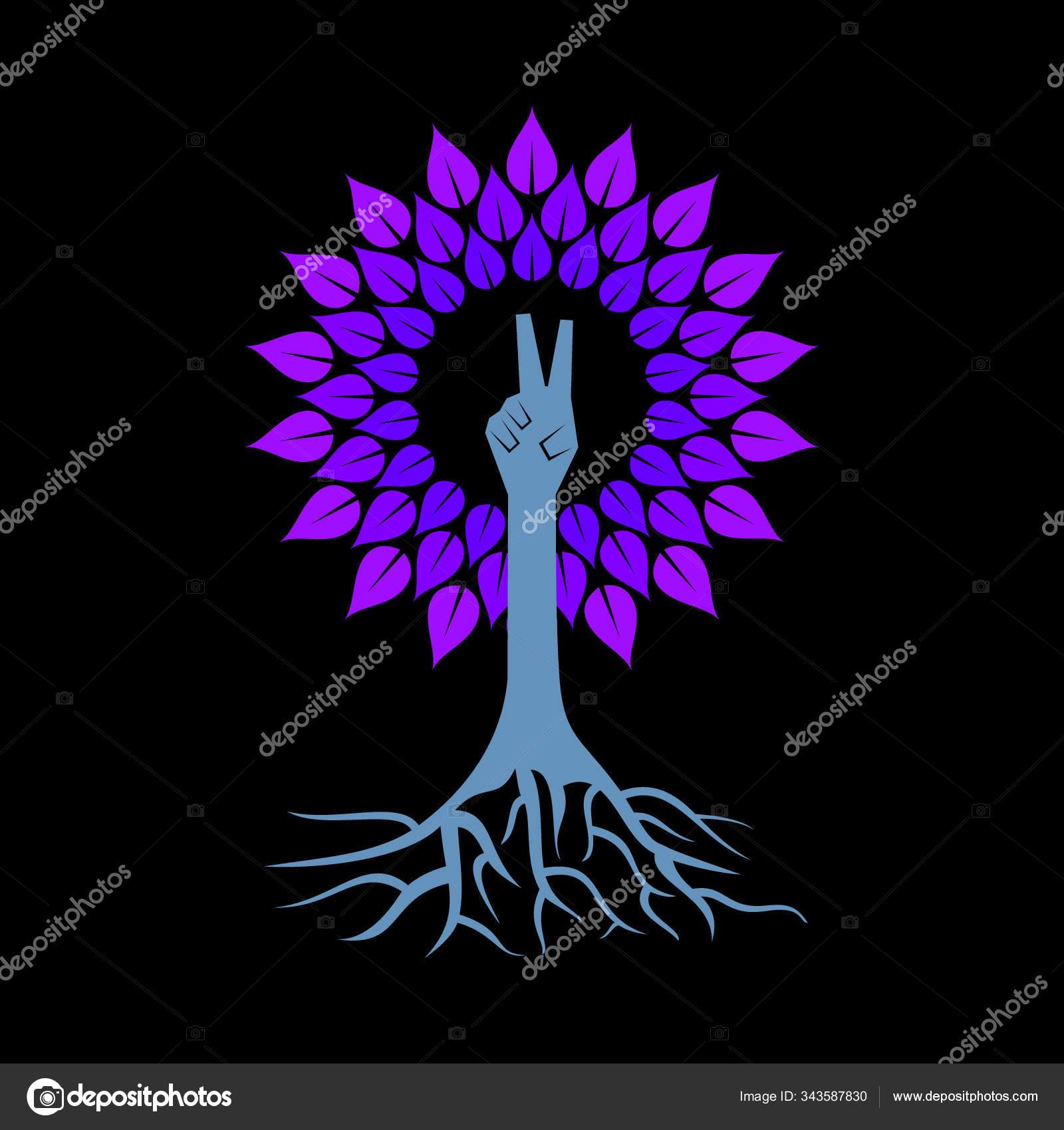 Victory Hand Make Tree Vector Illustration Stock Vector by ©YAYImages ...