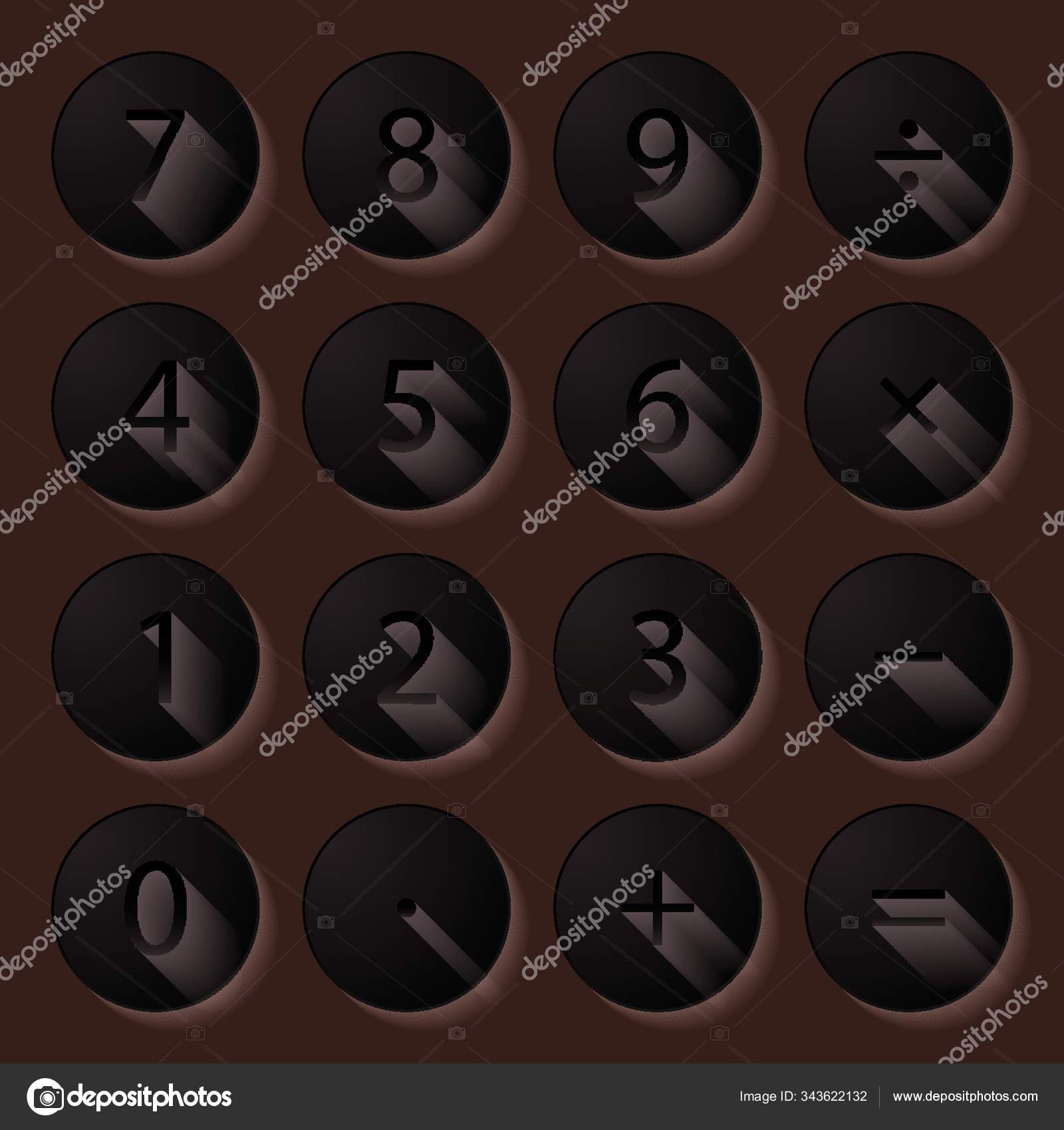 Set Numbers Mathematical Signs Paper Style Stock Vector Image by ...