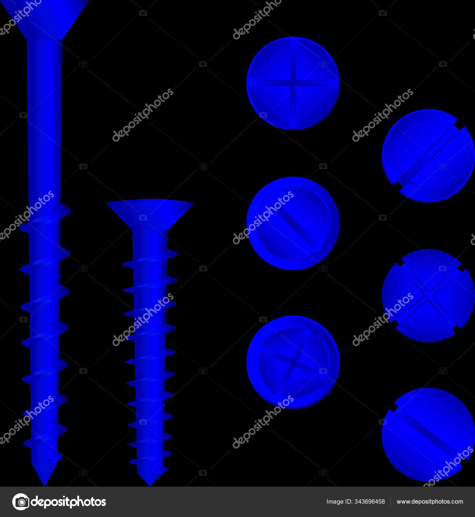 Two Screws Several Heads Vector Illustration Stock Vector Image by ...