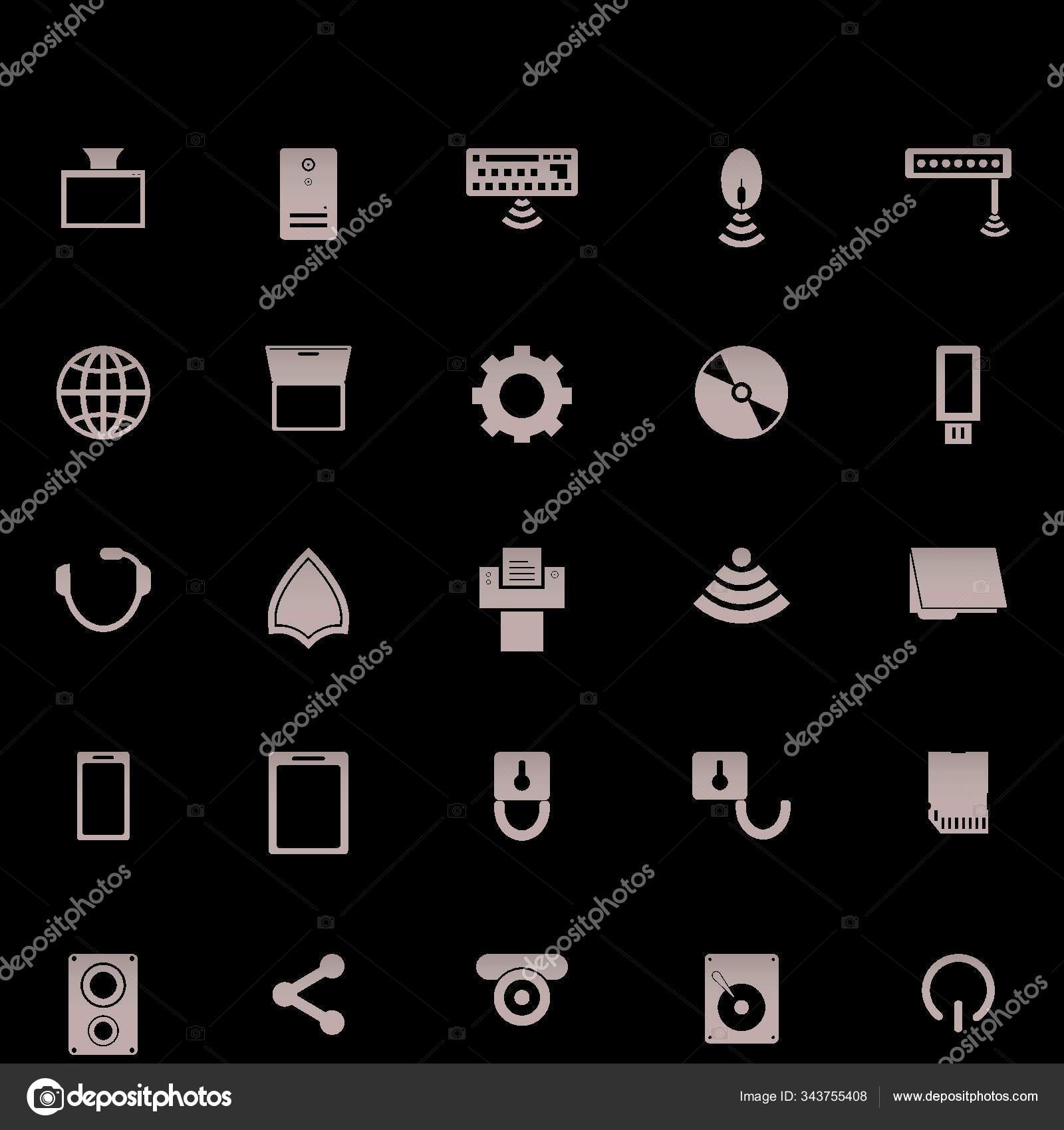 Computer Icons Reflect Black Background Stock Vector Stock Vector Image ...