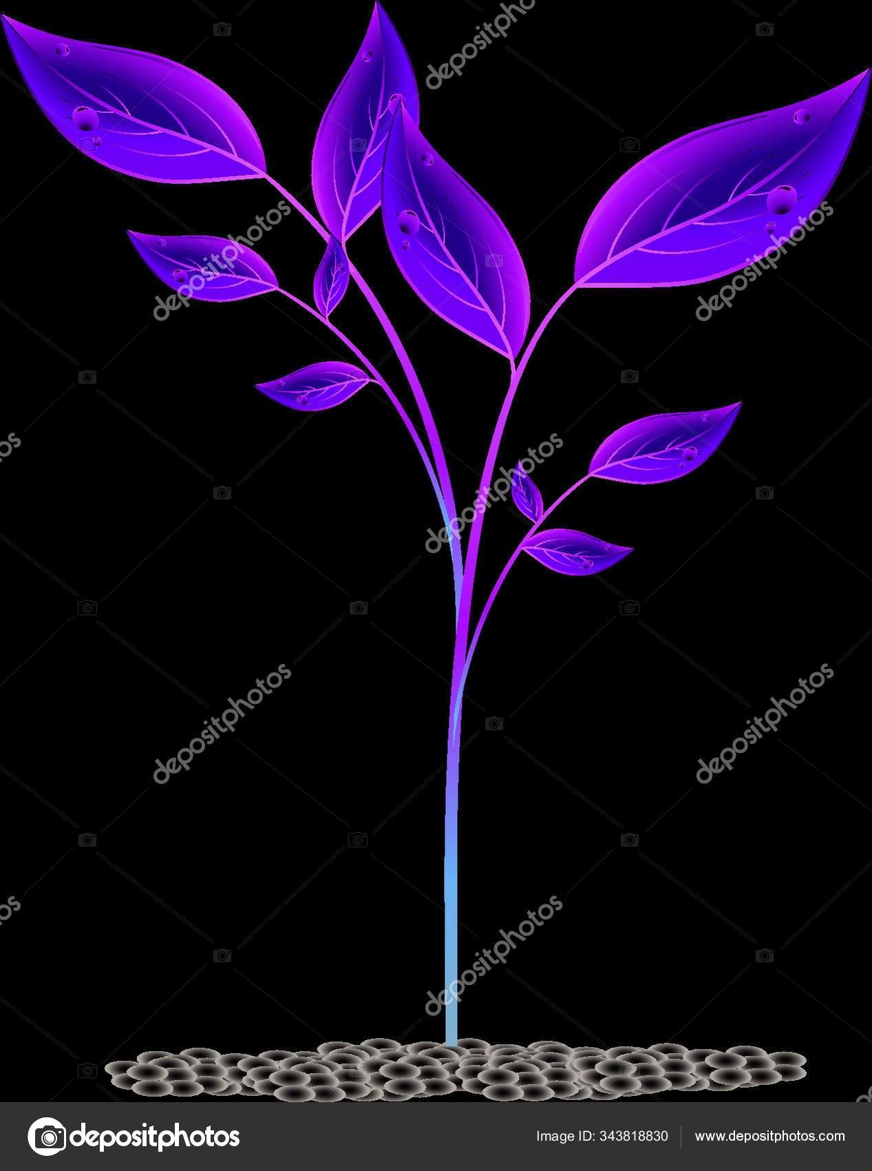 Green Leaf Stick Vector Illustration Stock Vector by ©YAYImages 343818830