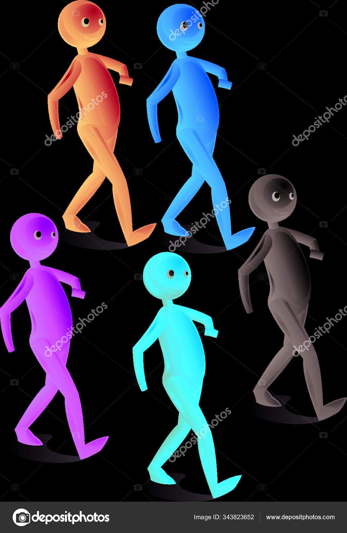Stick Figure Color Vector Illustration Stock Vector by ©YAYImages 343823652