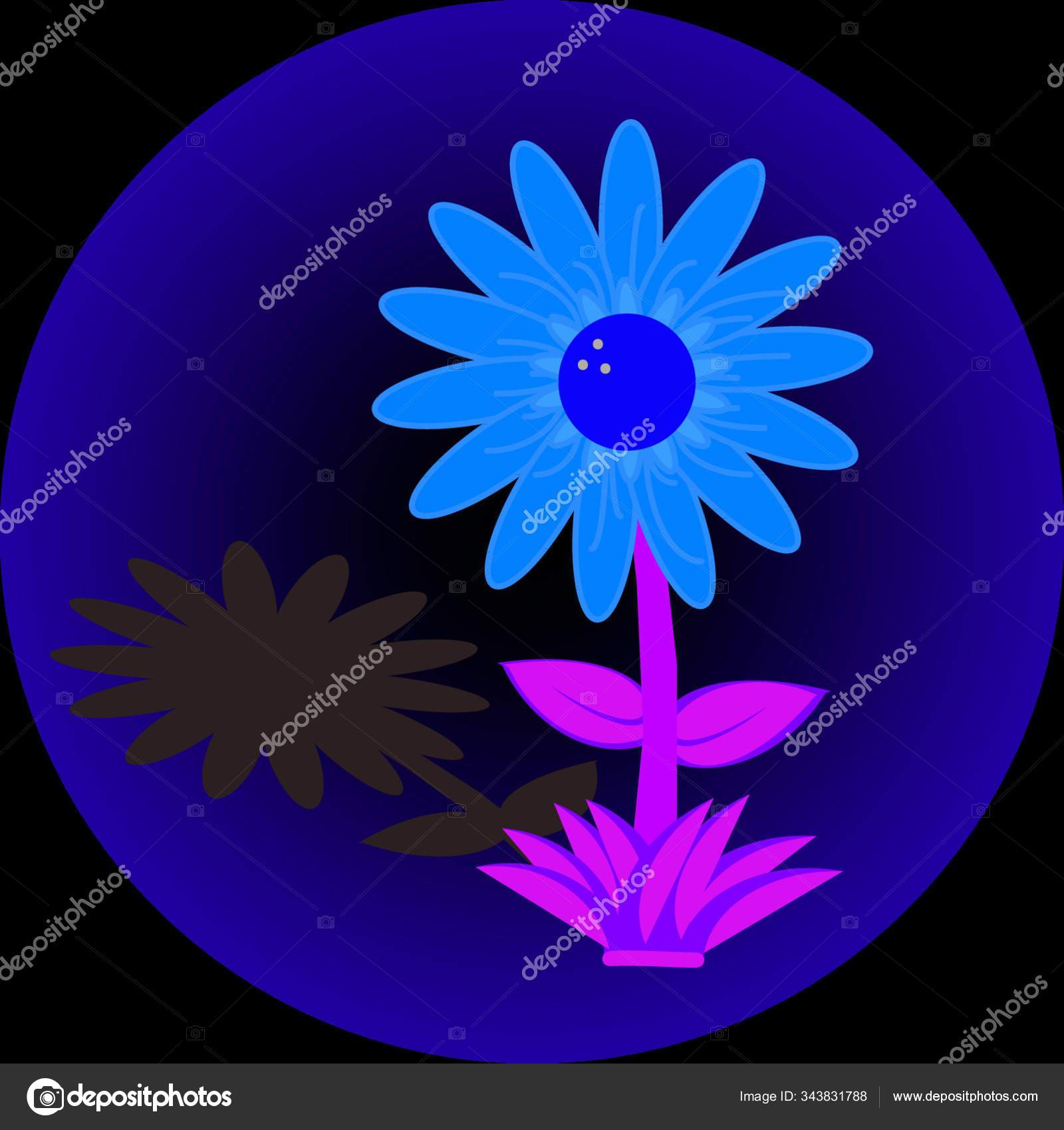 Pretty Single Flower White Background Vector Illustration Stock Vector ...
