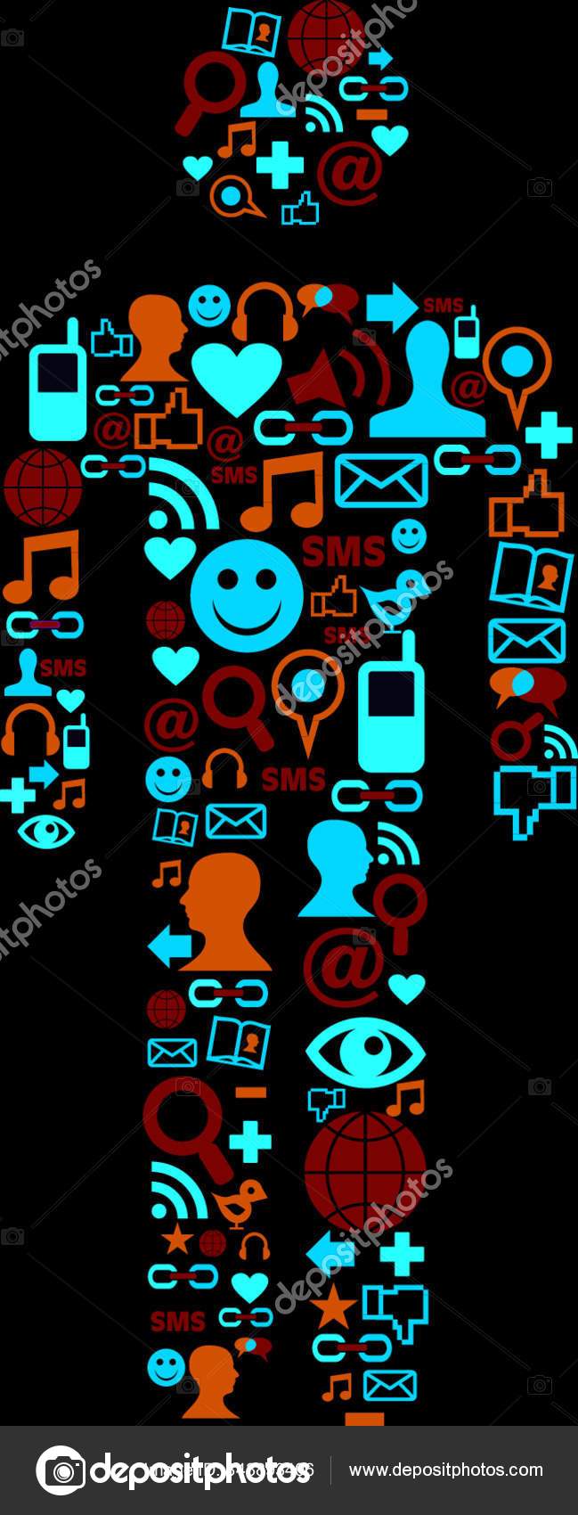 Social Media Icons Set Man Shape Concept Stock Vector by ©YAYImages ...