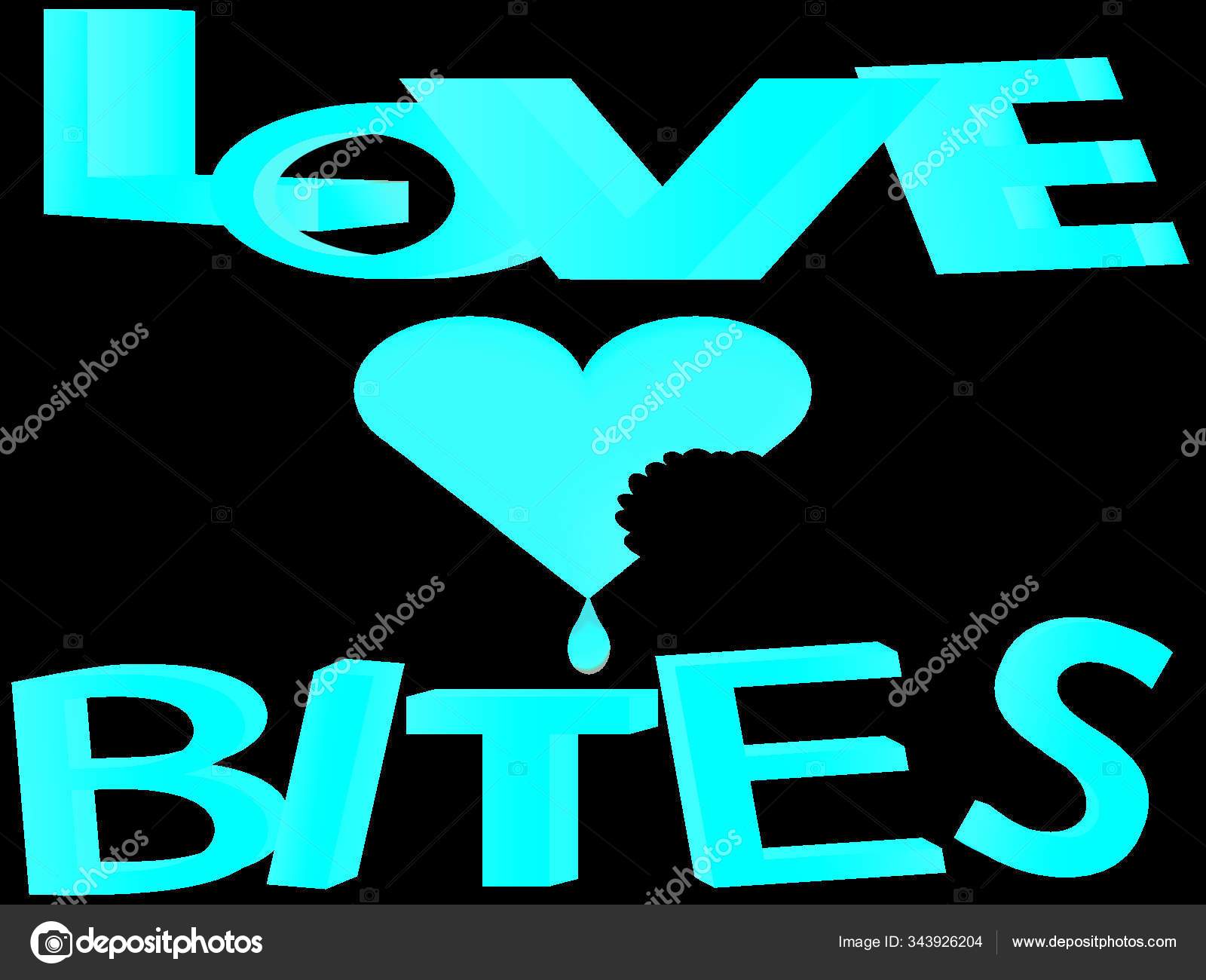 Love Bites White Background Vector Illustration Stock Vector by ...