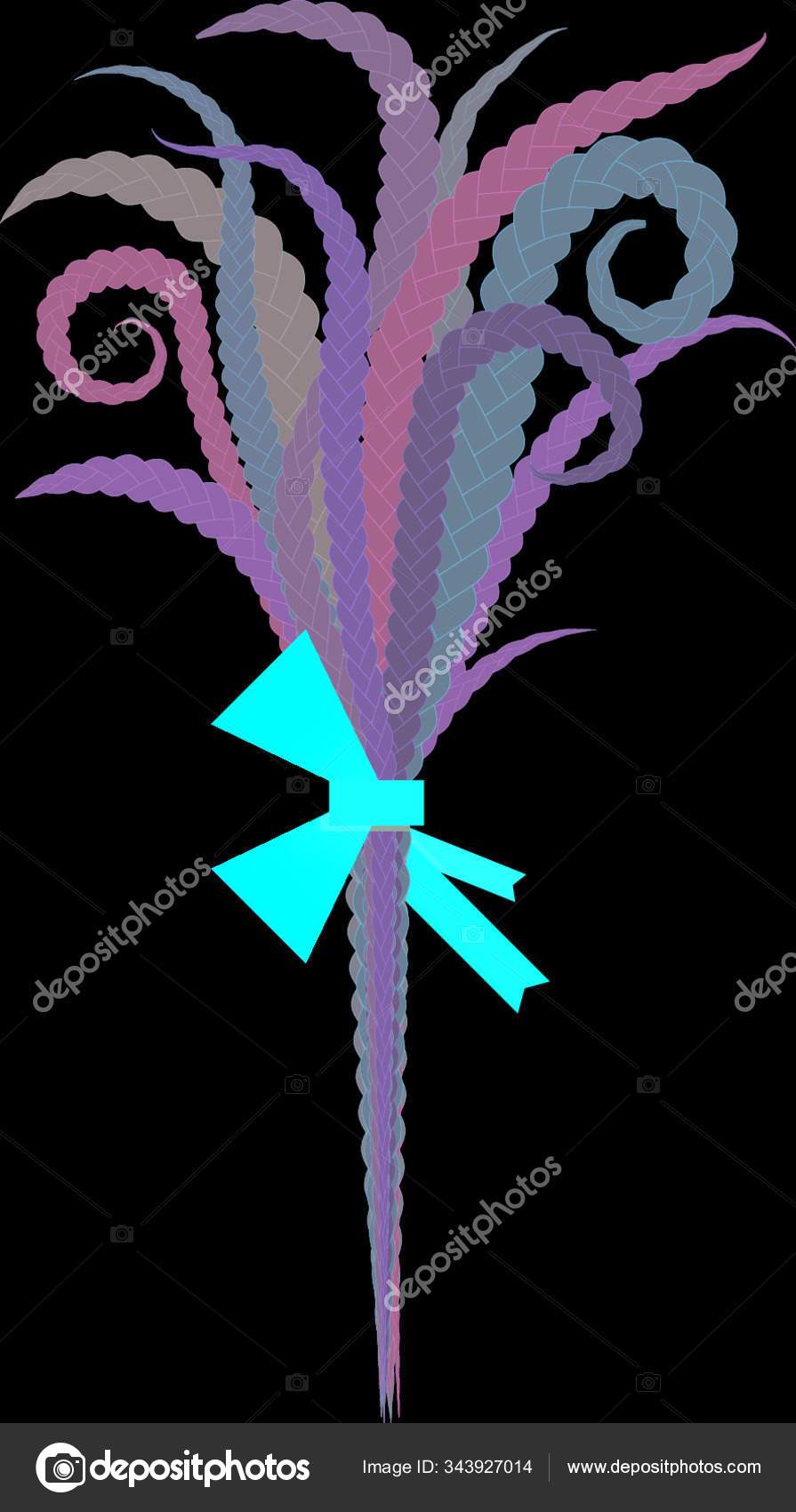Hair Braids Bunch Vector Illustration Effects Used Eps8 Stock Vector ...