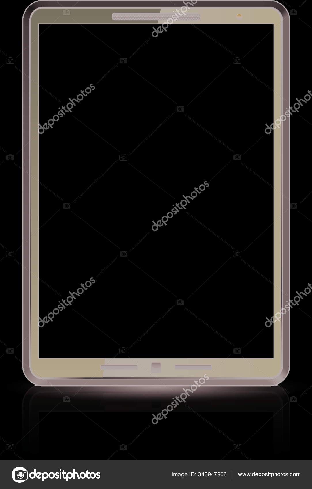 Computer Tablet Illustration White Background Design Stock Vector by ...