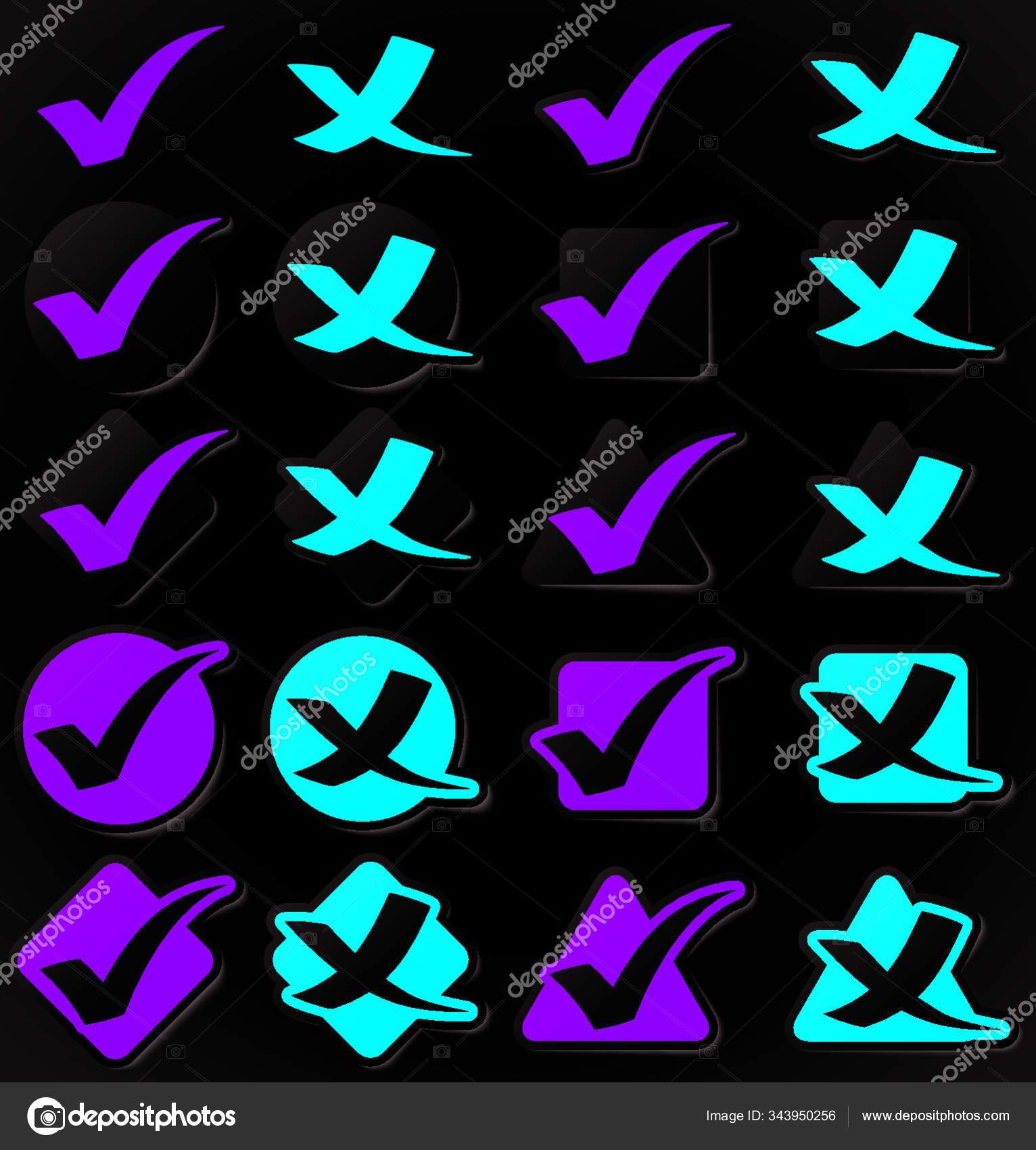 Set Check Mark Stickers Vector Illustration Stock Vector by ©YAYImages ...