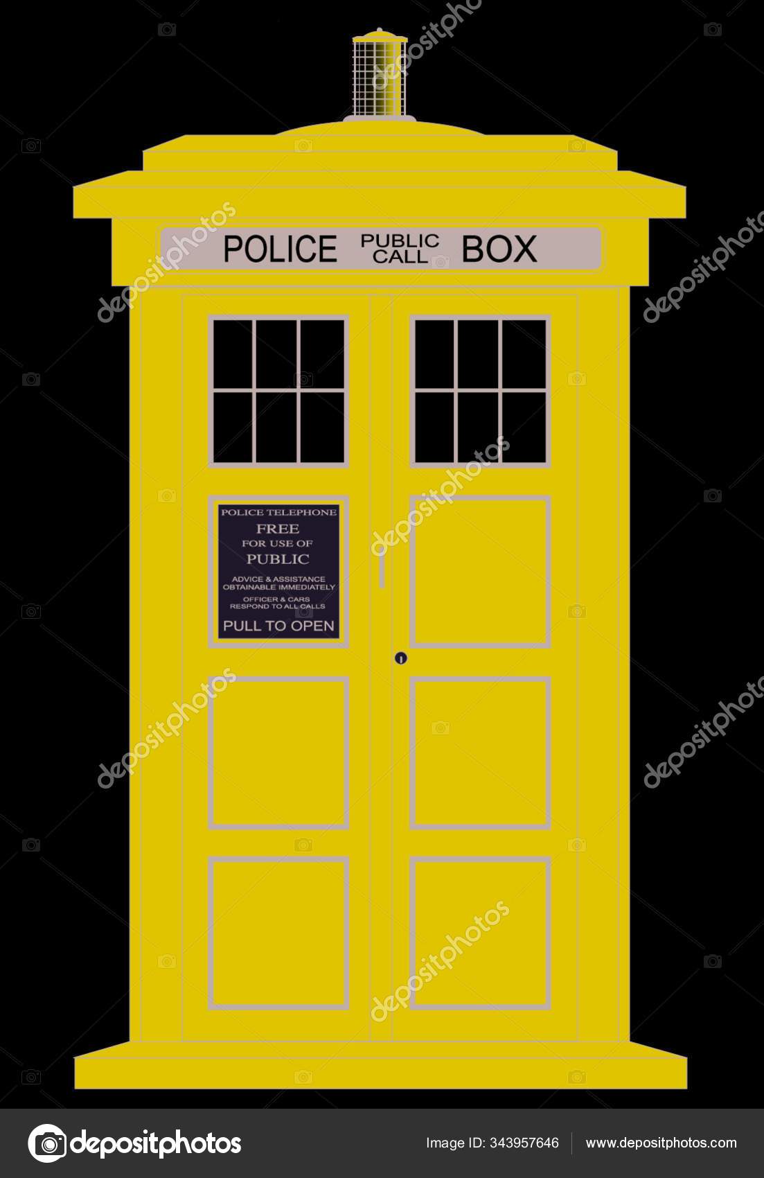 Typical British Police Box Isolated White Background Stock Vector Image ...