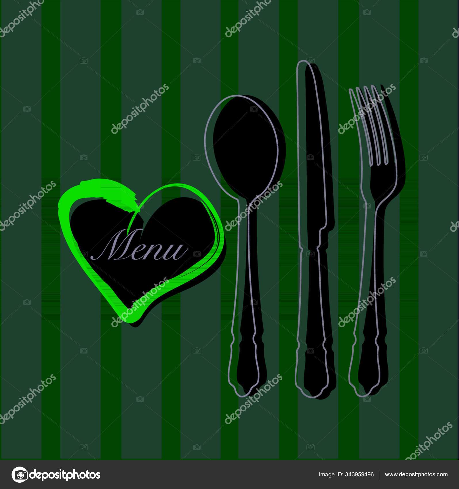 Menu Heart Stripes Stock Vector Image by ©YAYImages #343959496