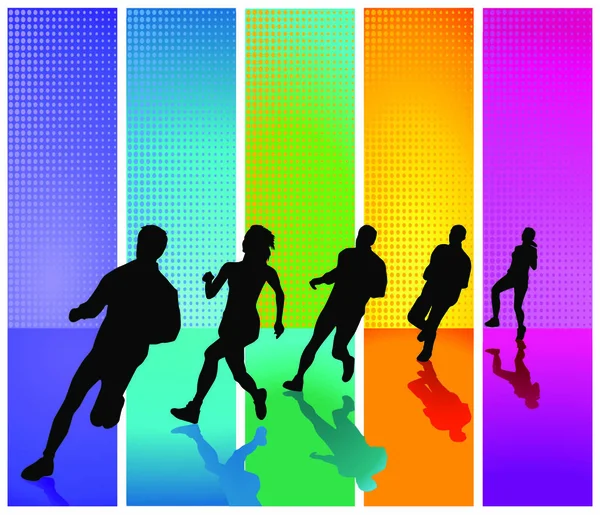 Silhouetted runners background vector Stock Vector Image by ©krabata ...