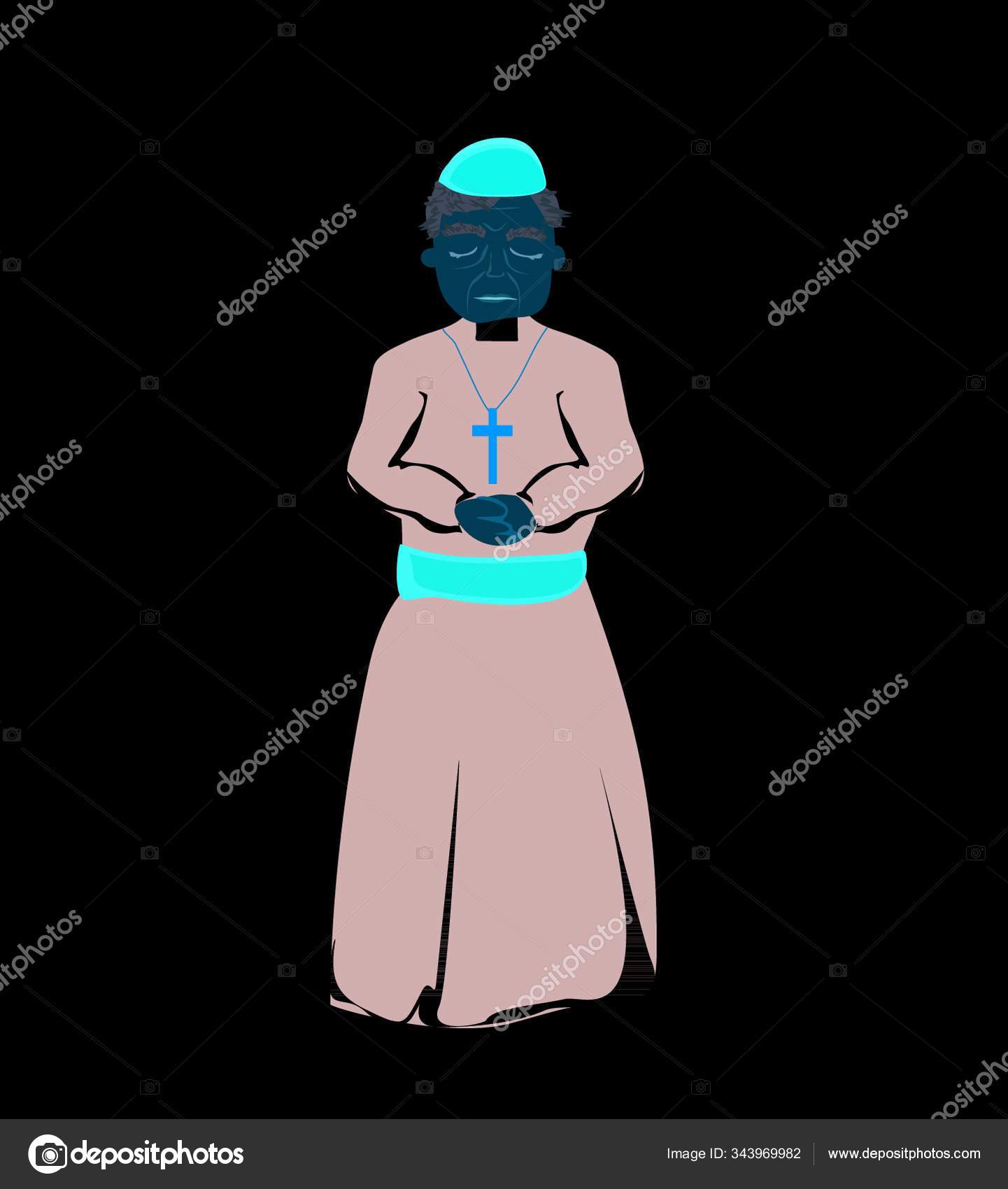 Catholic Priest White Background Vector Stock Vector Image by ...