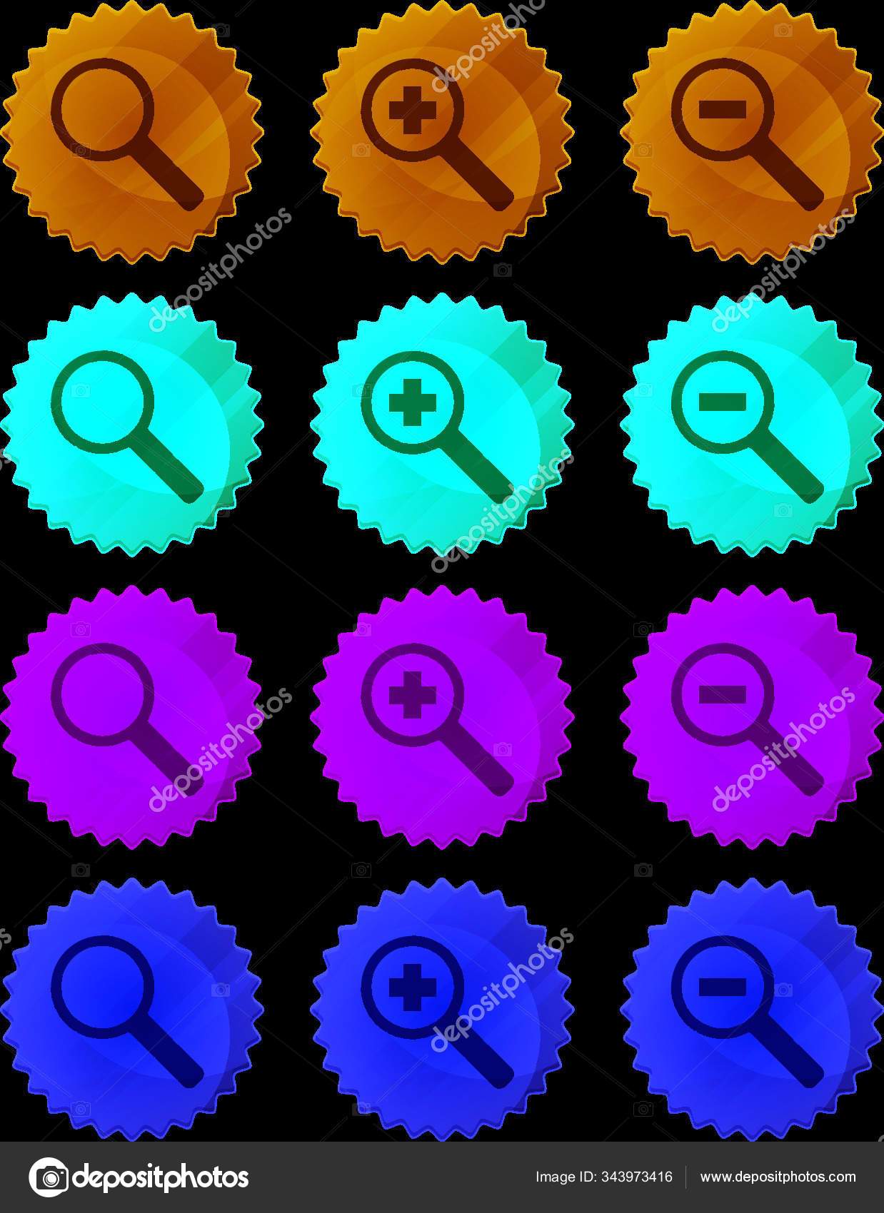 Icons Loops Different Colors Ribbed Substrate Rounded Edges Stock ...