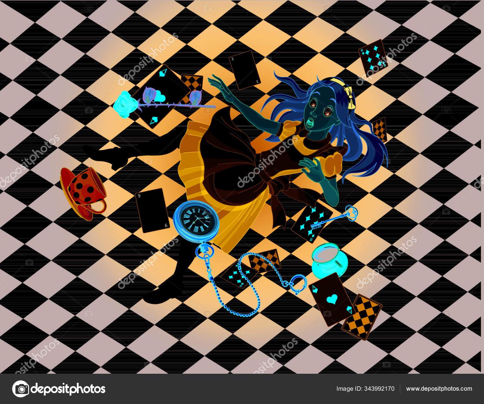 Alice Falling Rabbit Hole Stock Vector by ©YAYImages 343992170