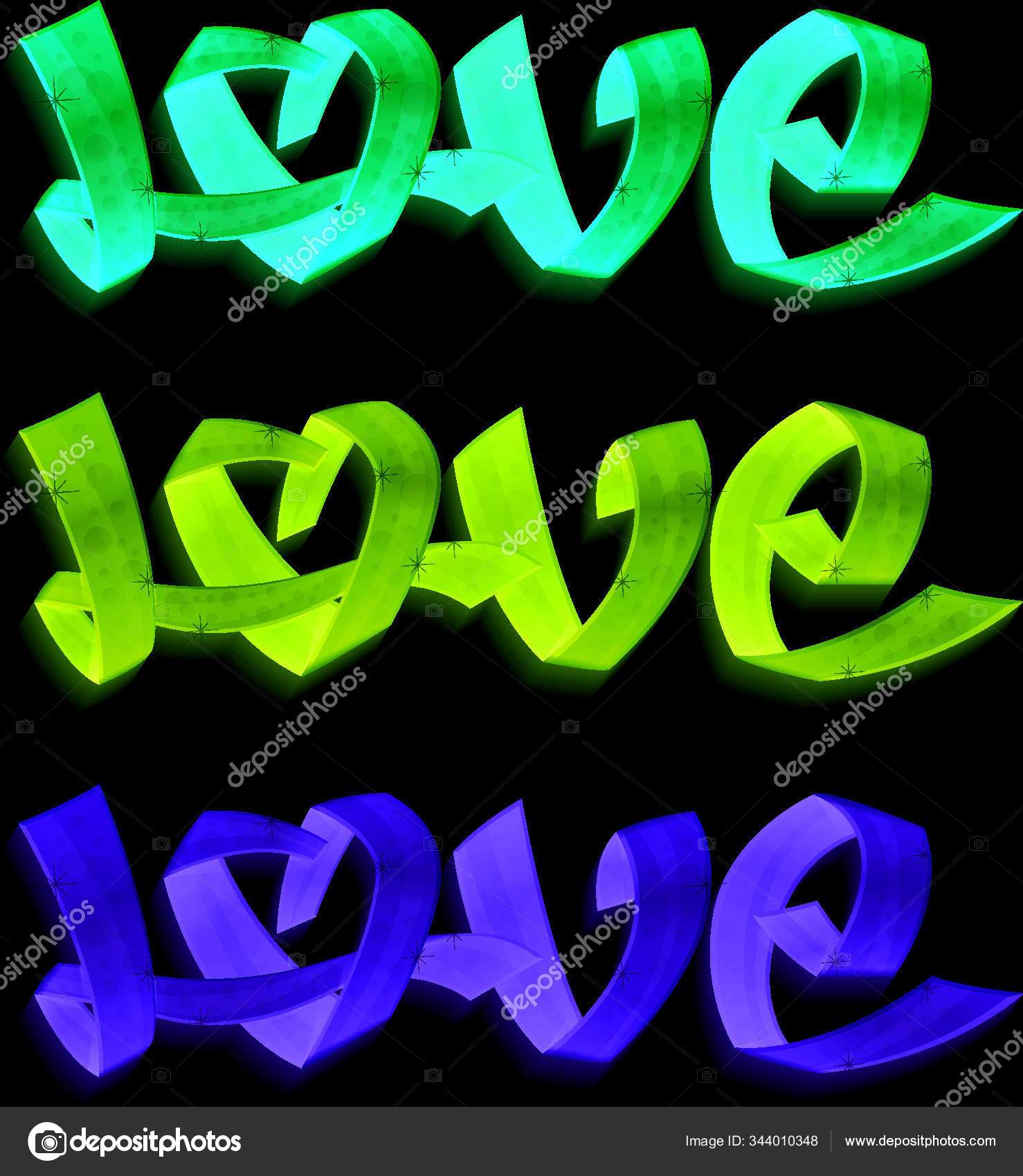 Set Colored Labels Love Form Ribbons White Background Stock Vector by ...