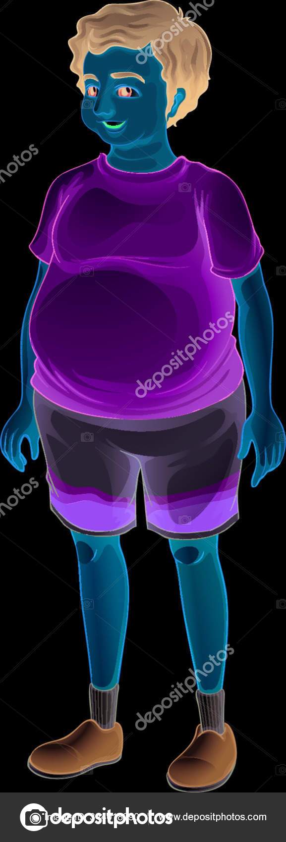 Illustration Fat Man Standing White Background Stock Vector Image by ...