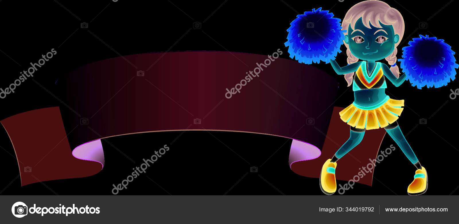 Illustration Cheerleader Empty Signage White Background Stock Vector by ...