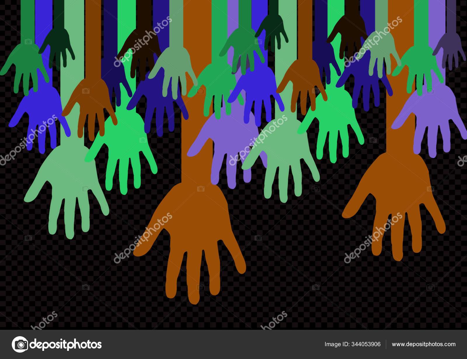 Colorful Silhouette Hands Background Design Stock Vector Image by ...