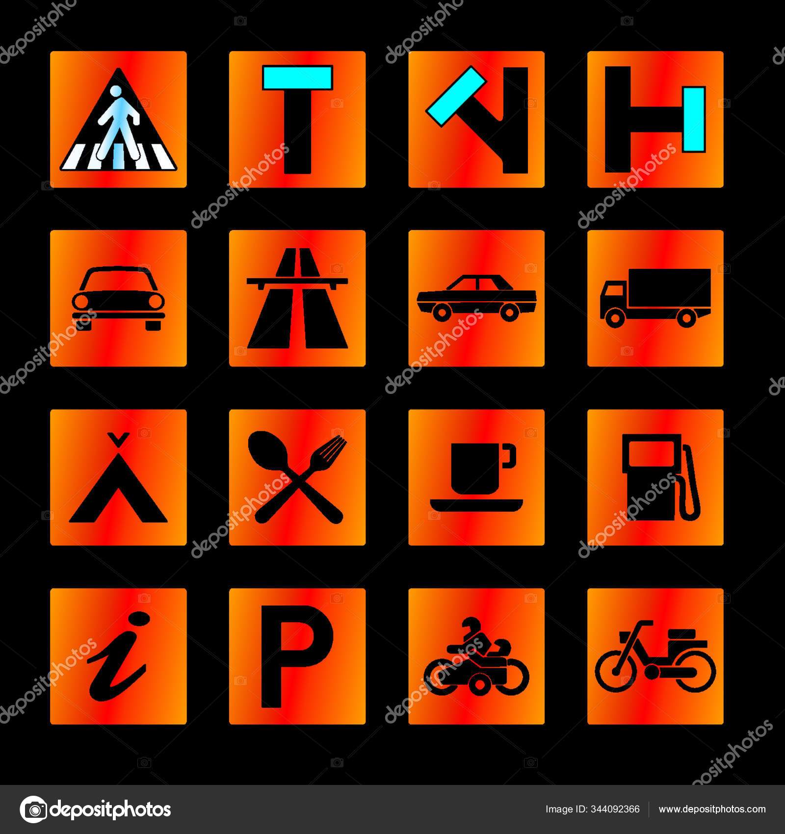 Traffic Road Signs Format Vektor Vektor Stok oleh ©YAYImages 344092366