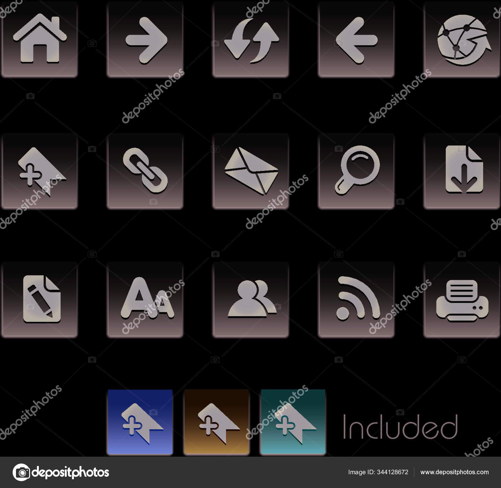 Eps File Includes Color Versions Each Icon Different Layer Stock Vector ...