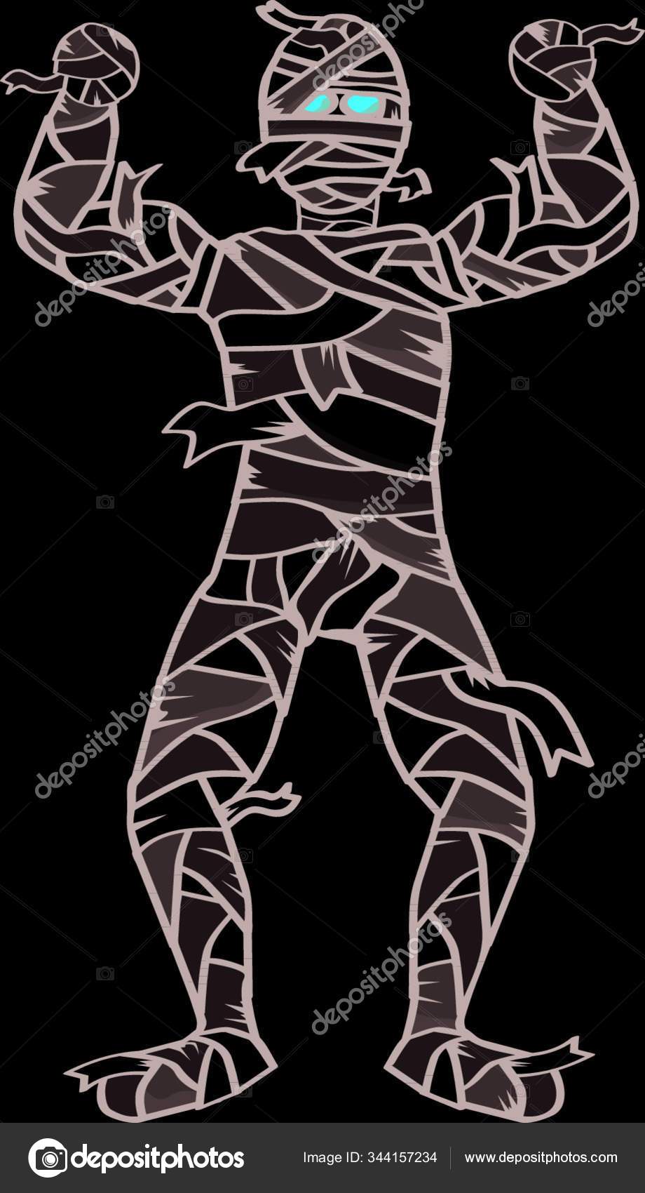 Cartoon Illustration Angry Mummy Ready Attack Stock Vector Image by ...