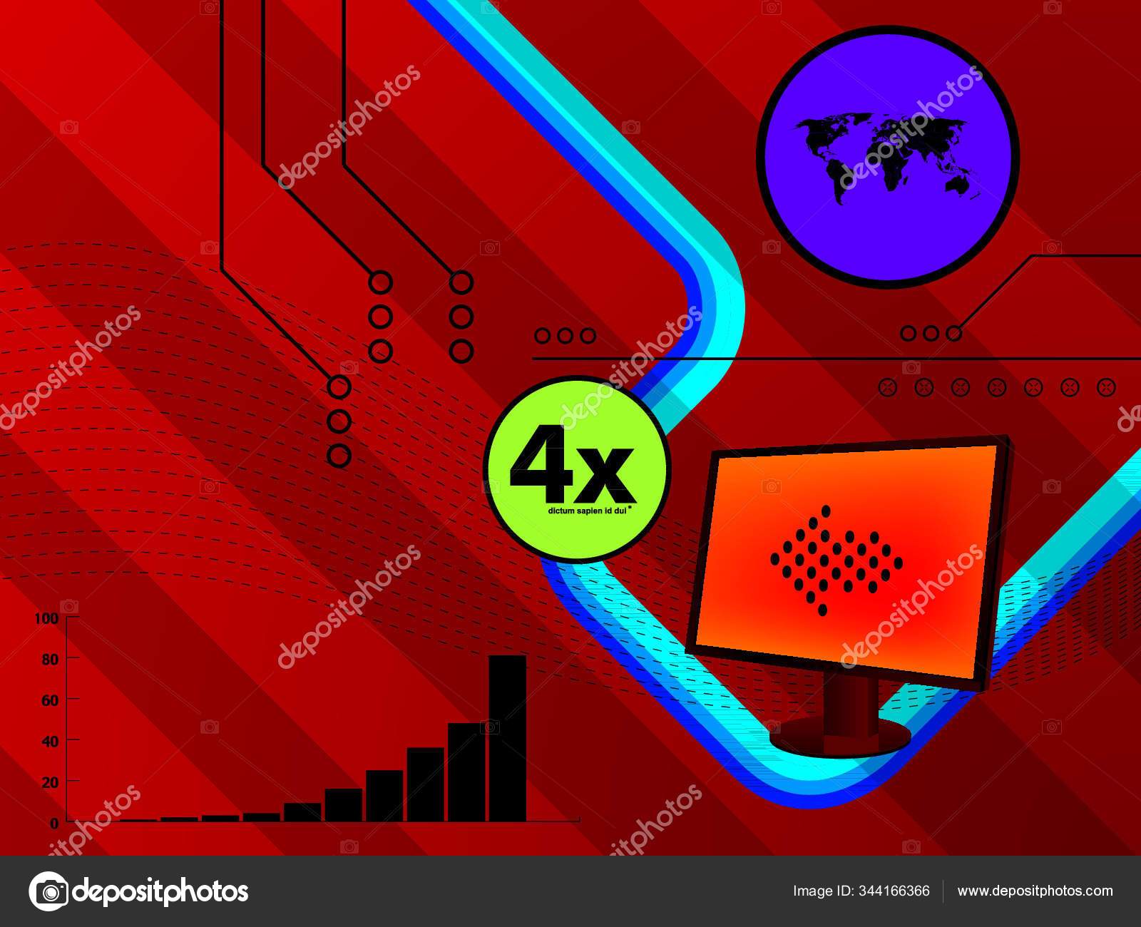 Abstract Background Arrows Moving Lcd Monitor Stock Vector Image by ...