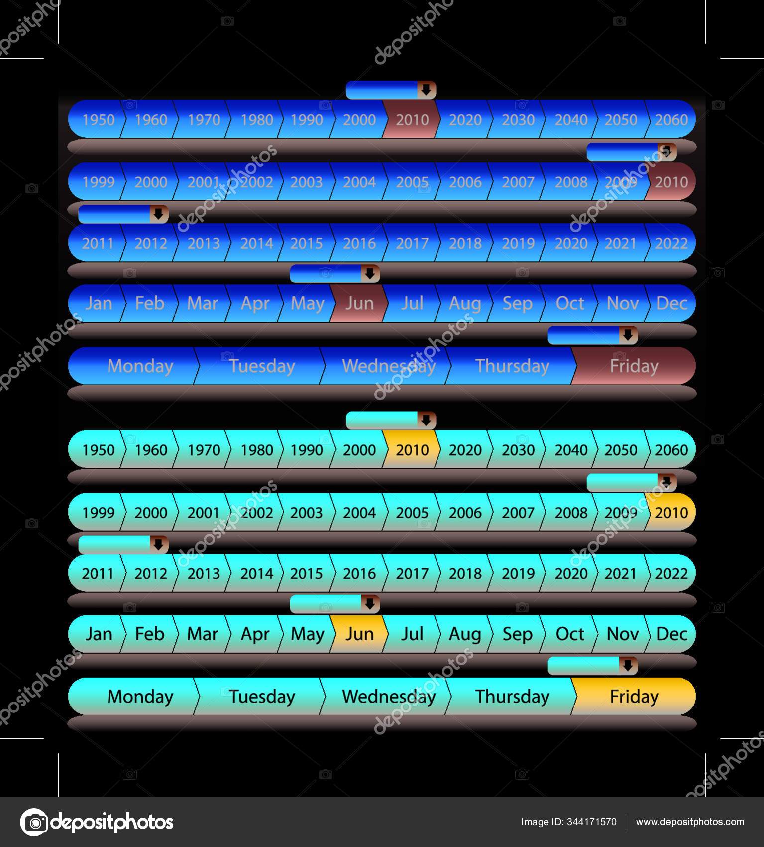 Image Timeline Chart Set Stock Vector Image by ©YAYImages #344171570