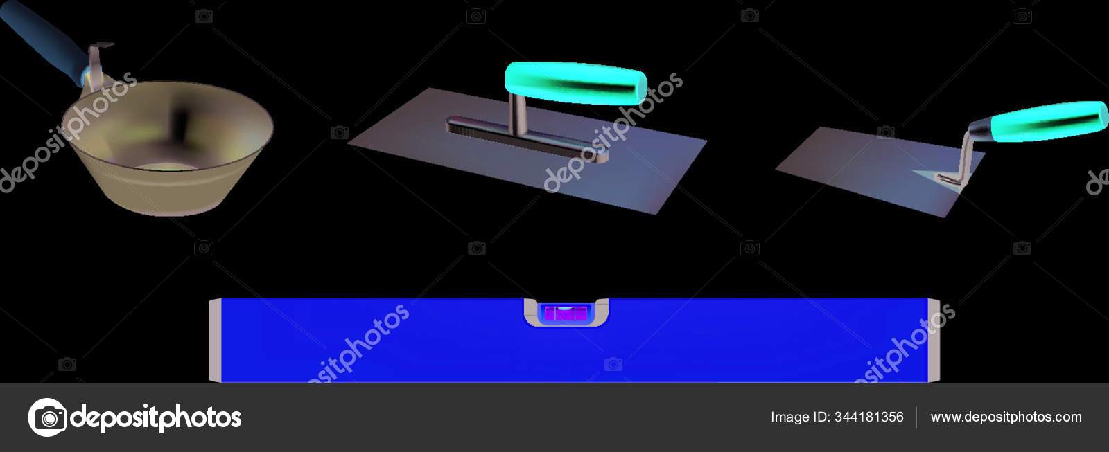 Vector Realistic Masonry Tools White Background Stock Vector by ...