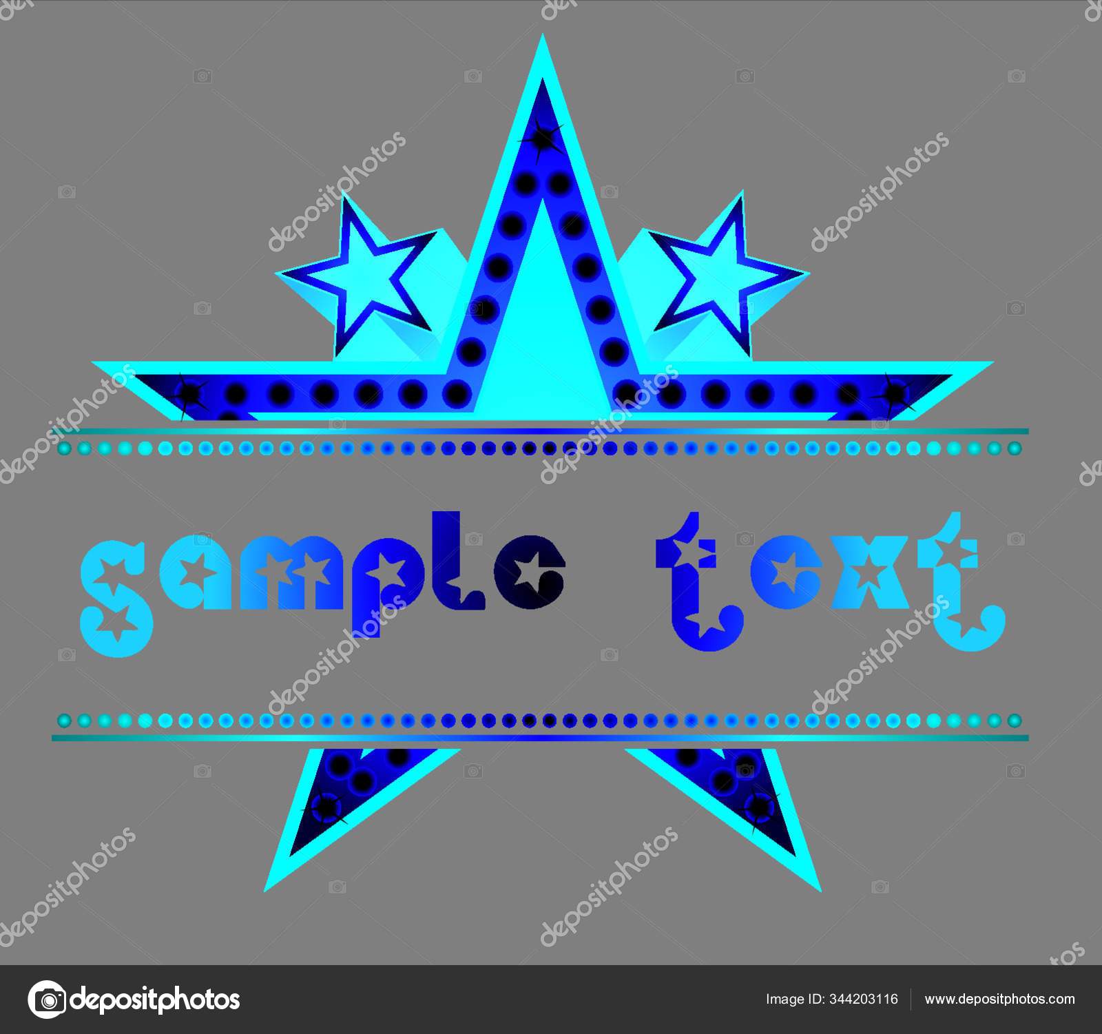 Big Star Blank Neon Sign Stock Vector Image by ©YAYImages #344203116