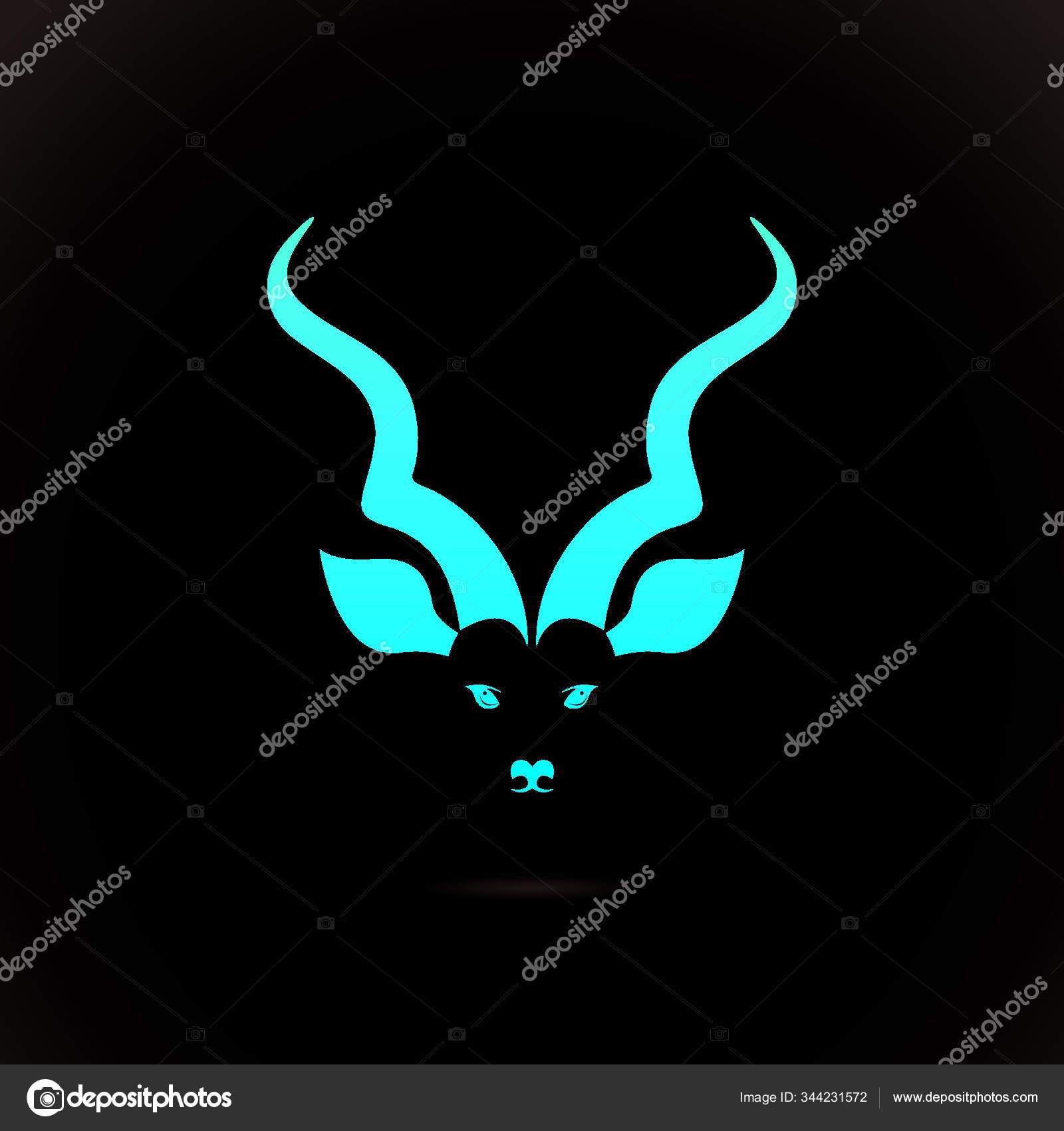 Vector Image Kudu Antelope Horns White Background Stock Vector by ...