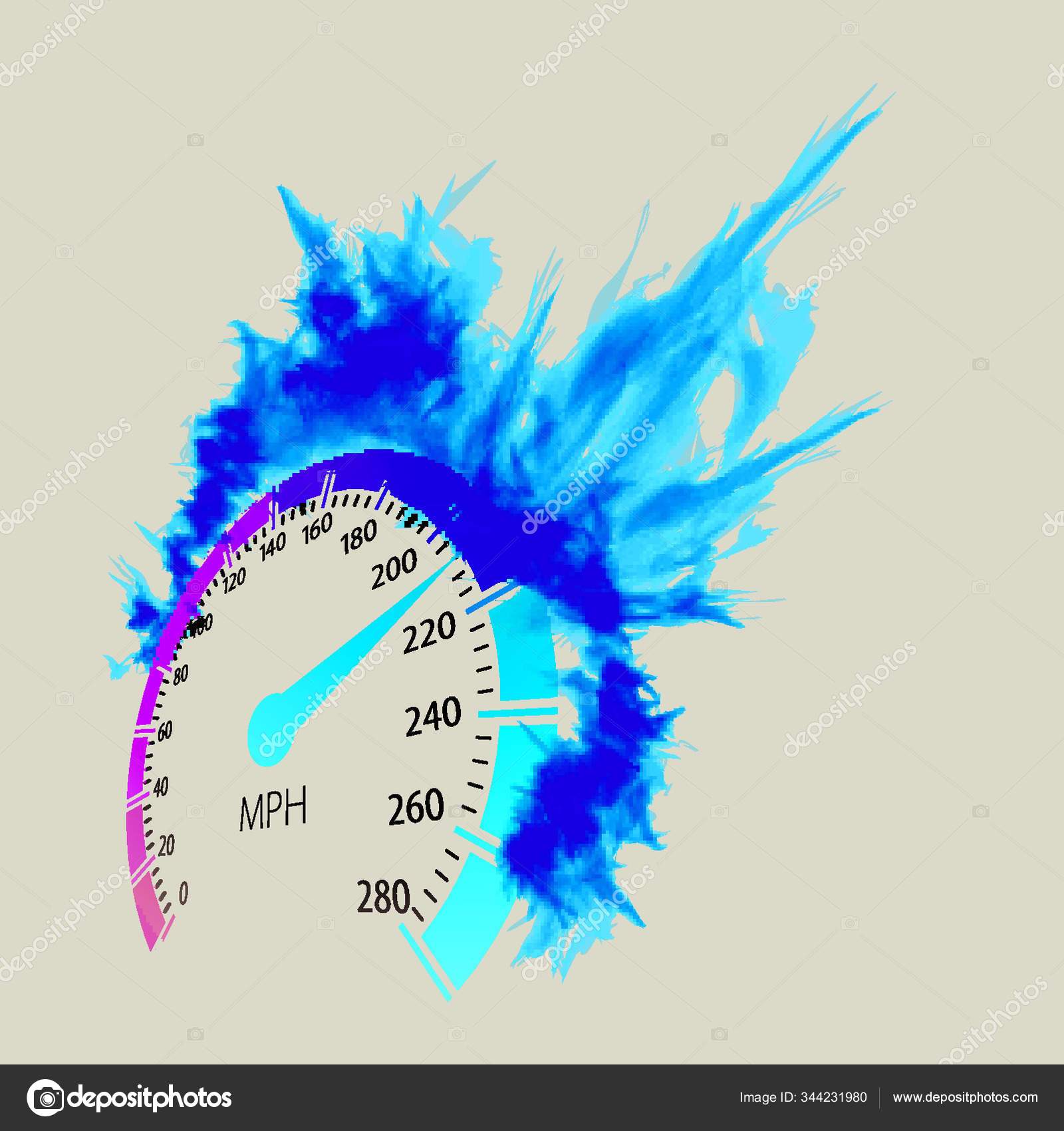 Burning Vector Speedometer Fire Flame Illustration Black Stock Vector ...