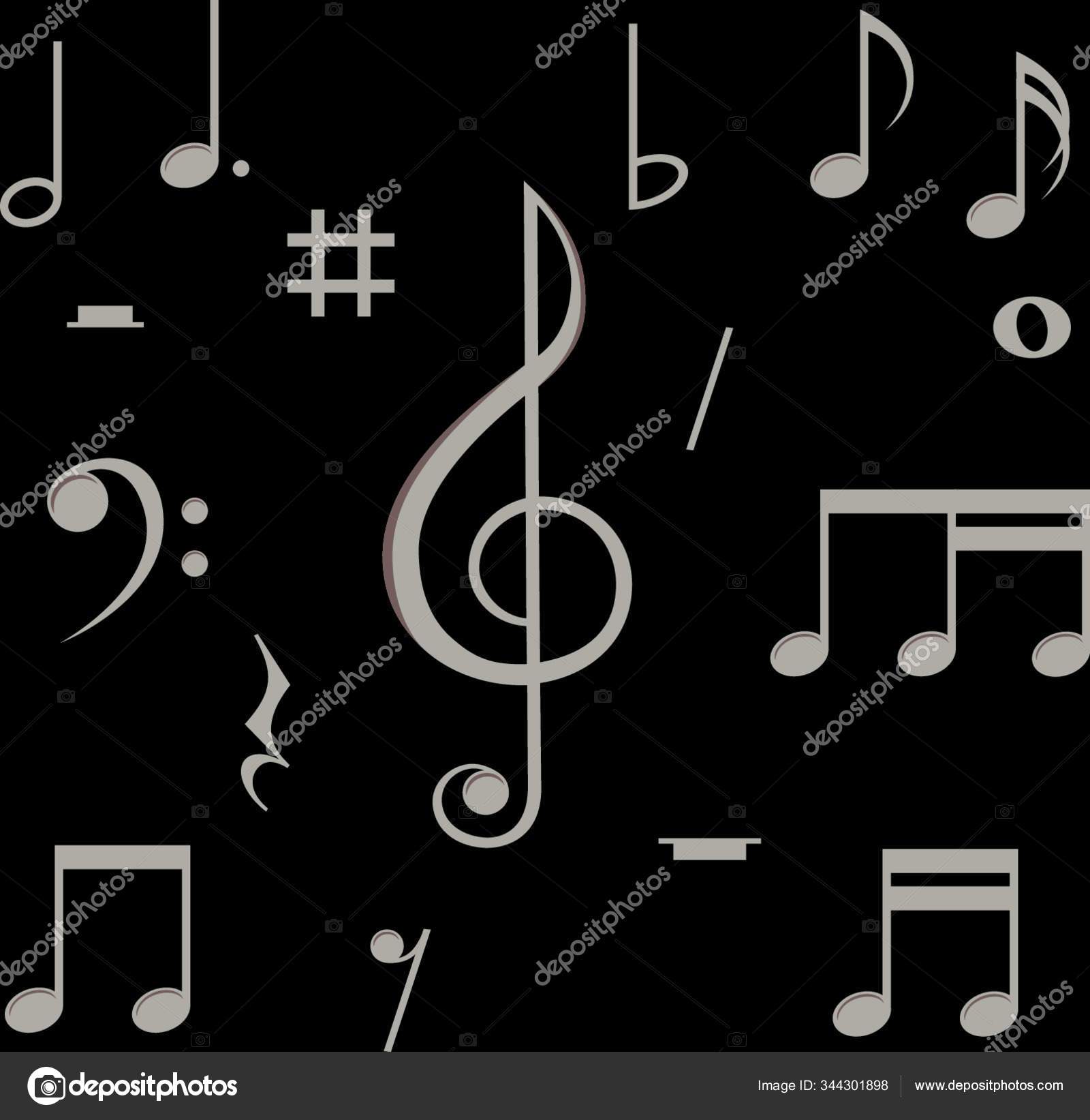 Set Basic Black Notes Signs Isolated White Background Stock Vector ...