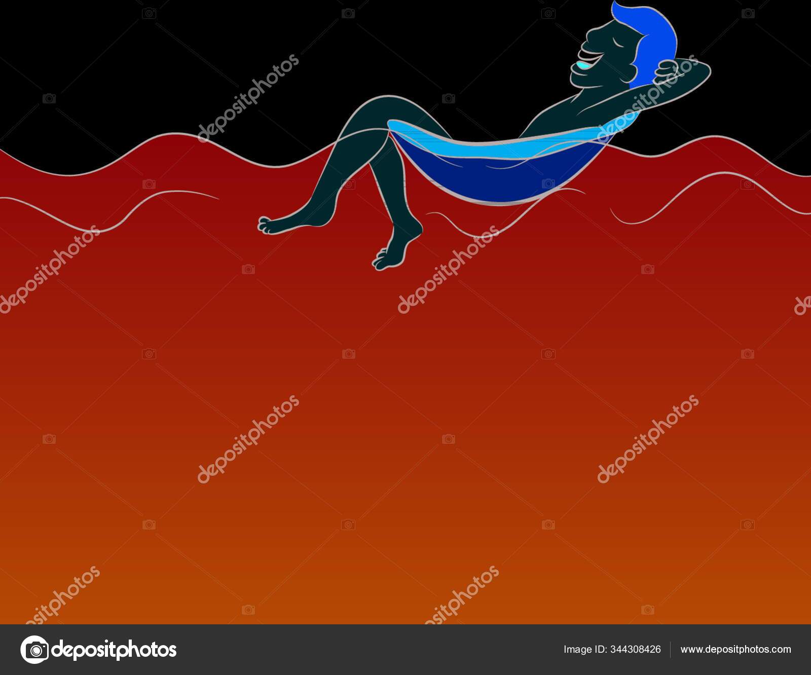 Image Man Floating Pool Water Stock Vector Image by ©YAYImages #344308426